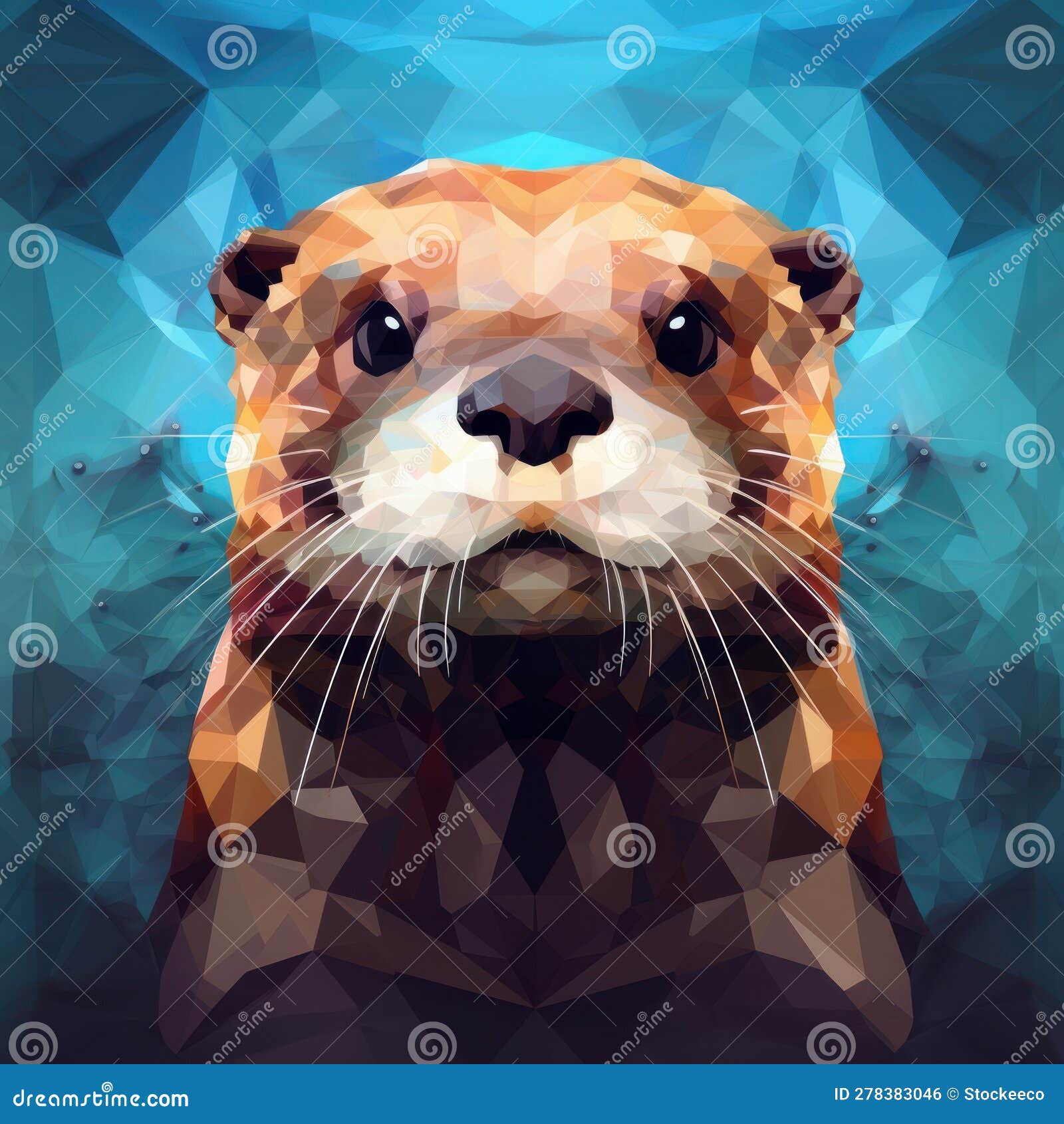 Surreal Low Poly Fox Portrait In Detailed Optical Illusion Style ...