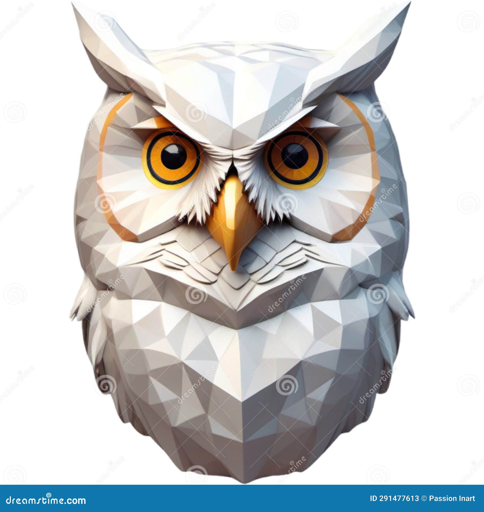 Low Poly Owl Head Isolated on White Background Stock Illustration ...