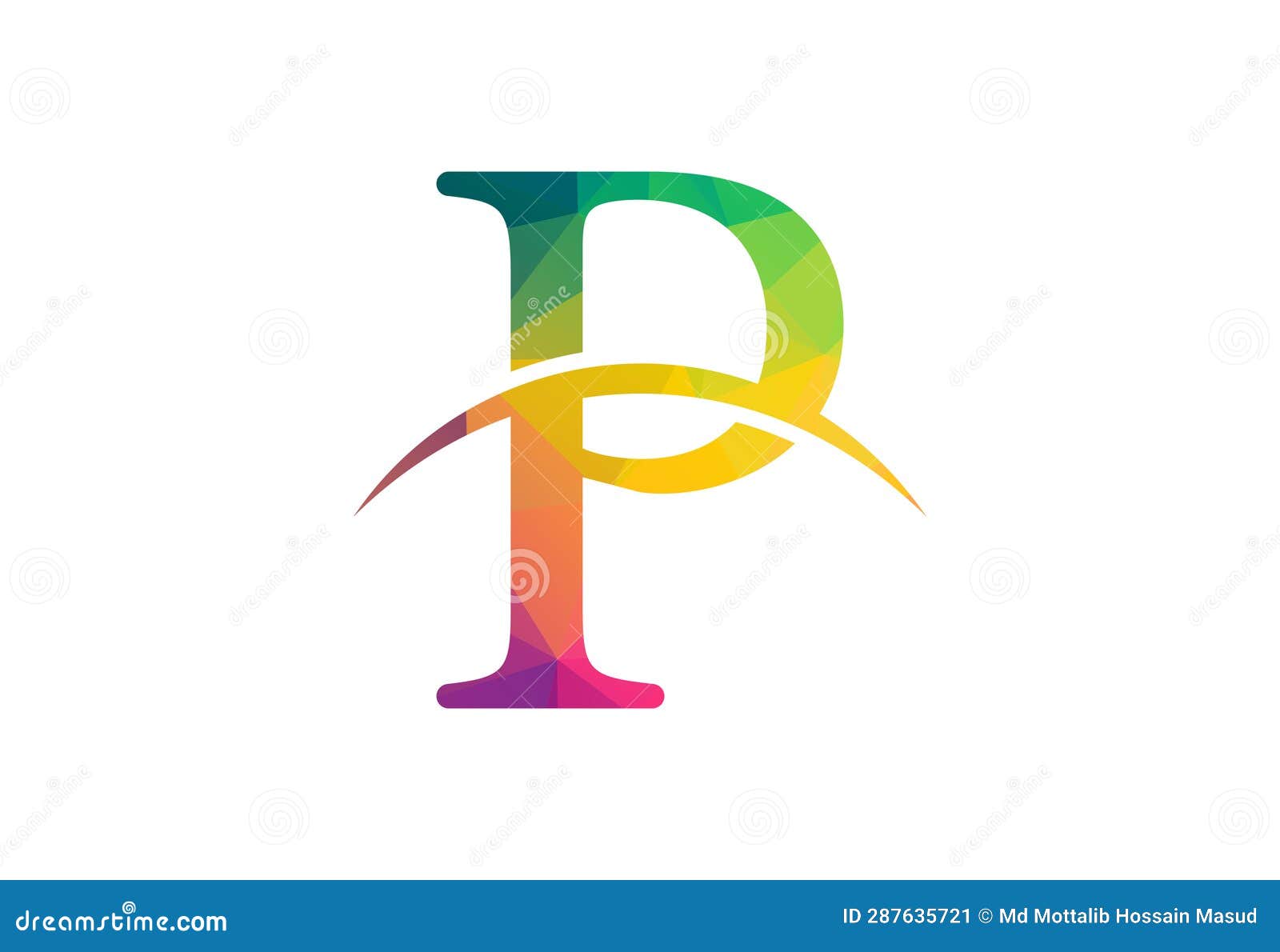 Low Poly and P Letter Logo Design, Vector Illustration Stock ...