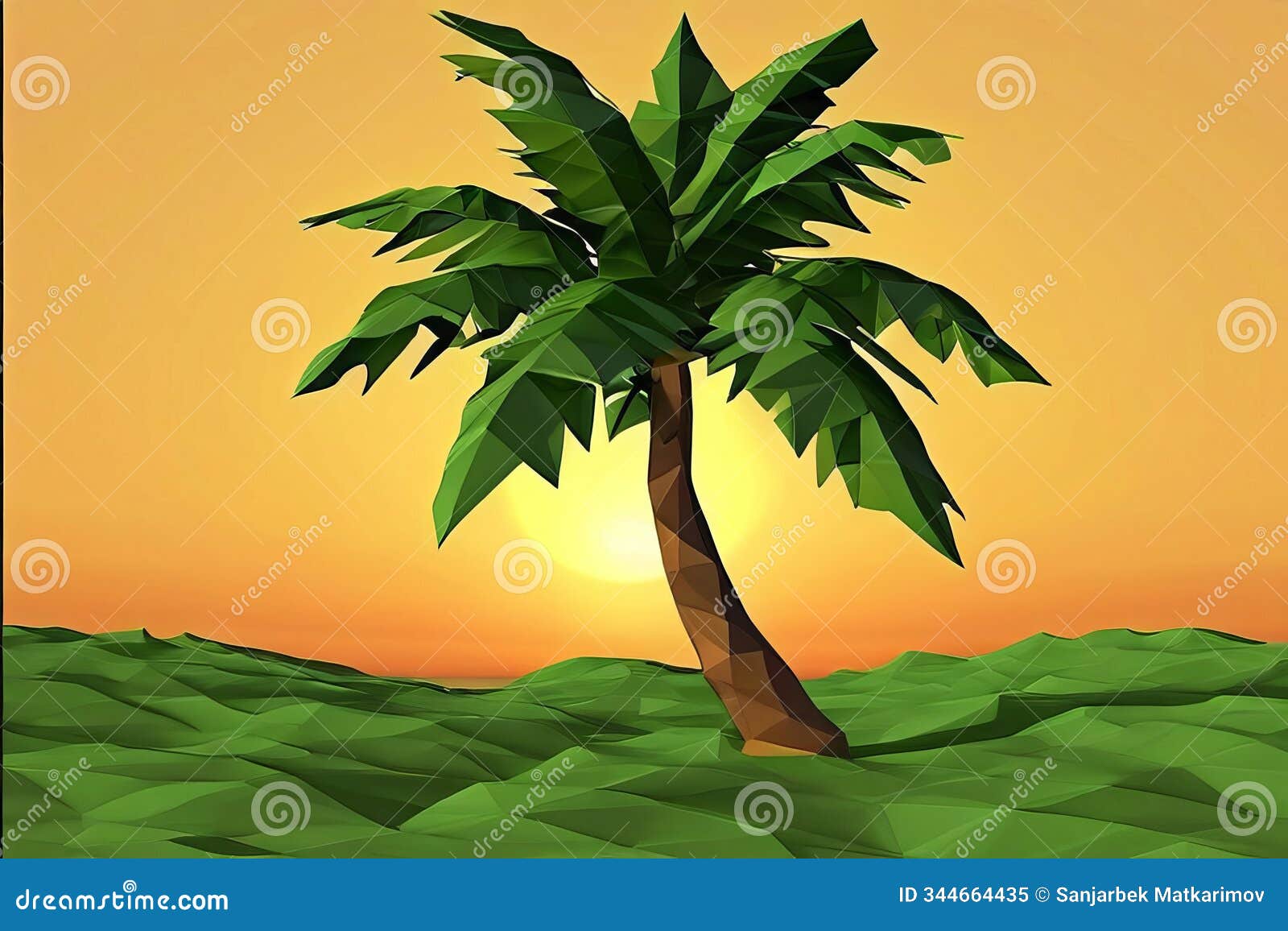 Low Poly Palm Treea Palm Tree is Simplified into a Low Poly Desi Stock ...