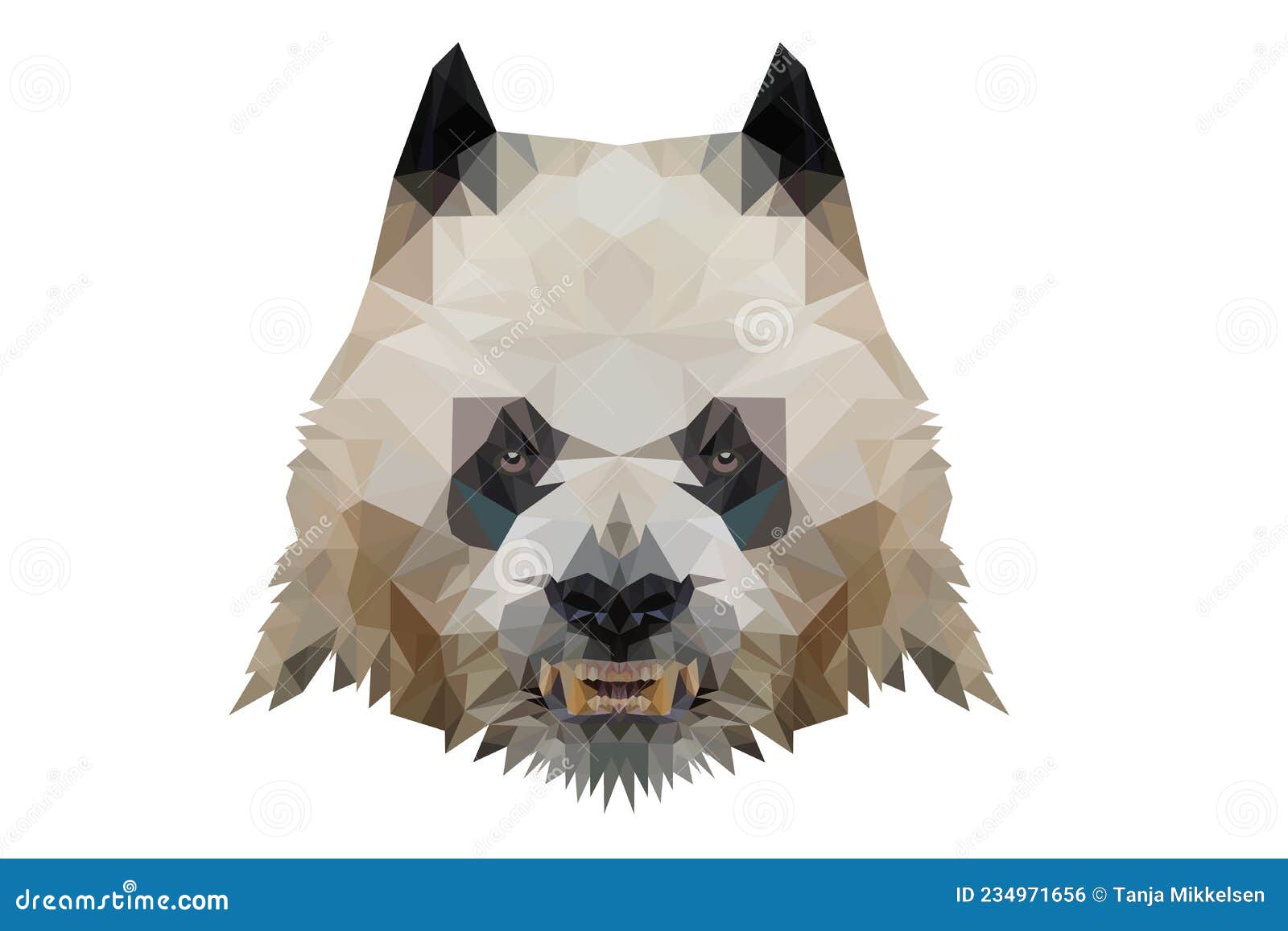 Giant panda illustration ~ stock photo. Illustration of polygon - 234971656