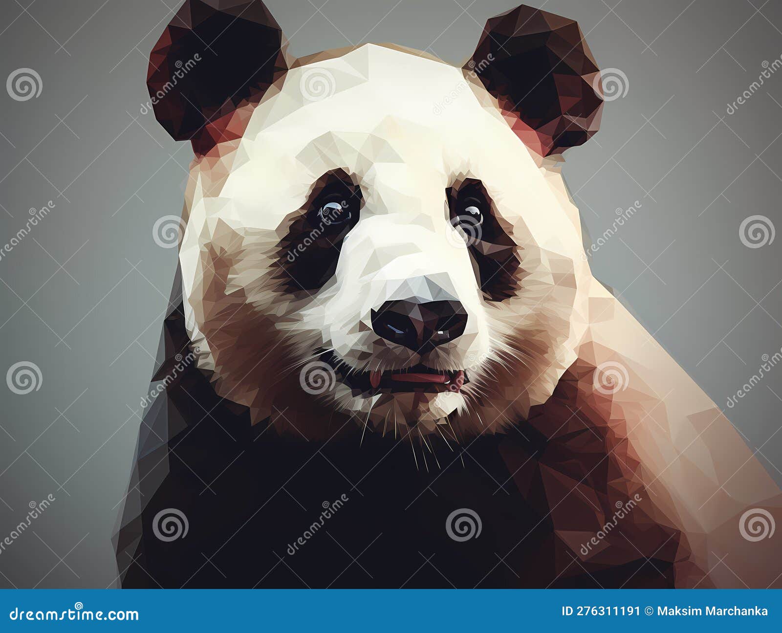 Low Poly Panda Portrait, AI Generated Stock Illustration - Illustration ...