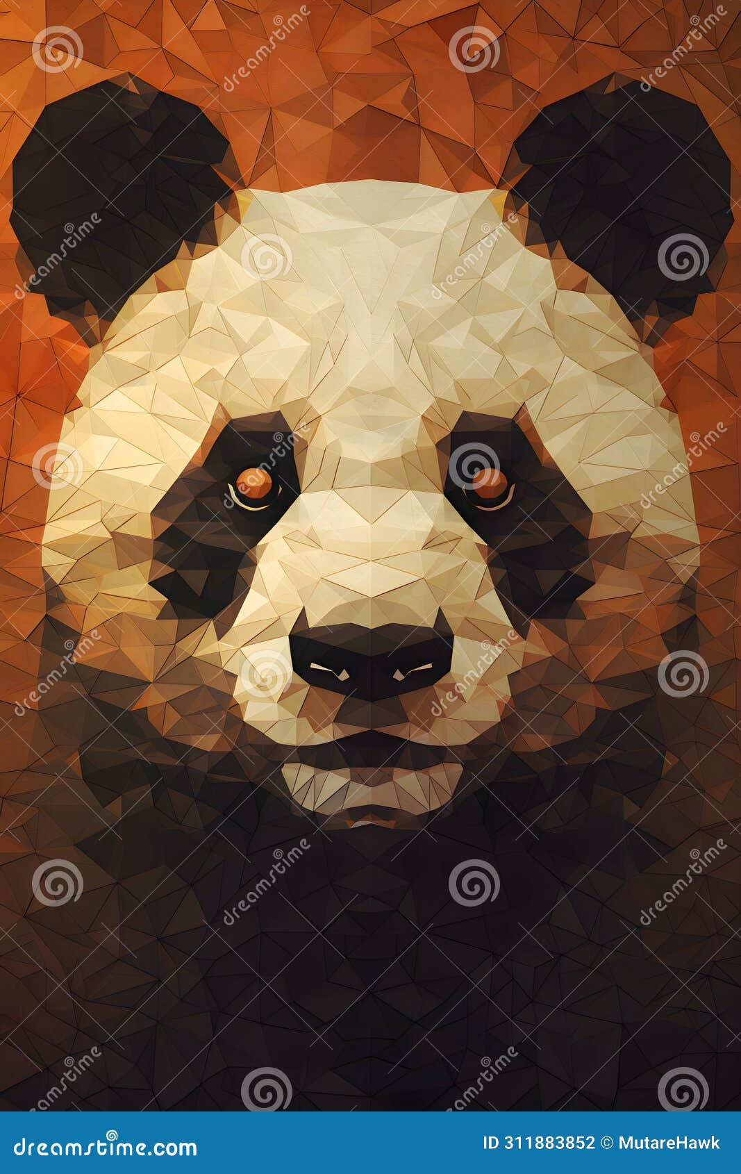 Low Poly Panda Portrait. Polygonal Background Stock Illustration ...