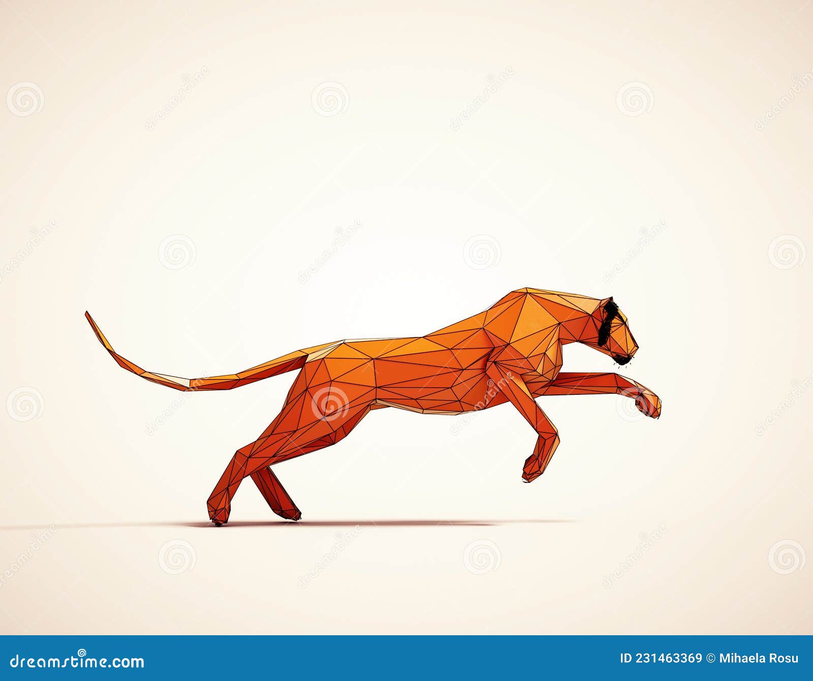 Low poly panther stock illustration. Illustration of predatory - 231463369