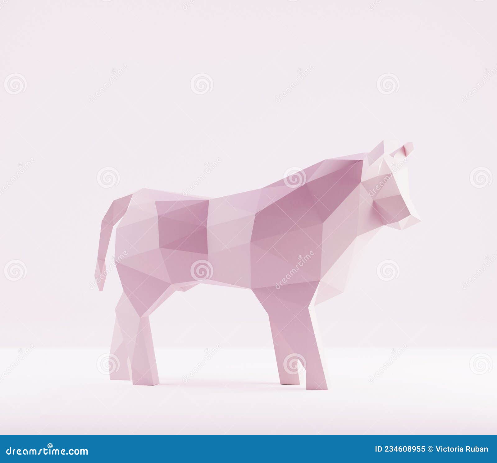 Low Poly Paper Bull, Folded Paper Animal Figurine Stock Illustration ...