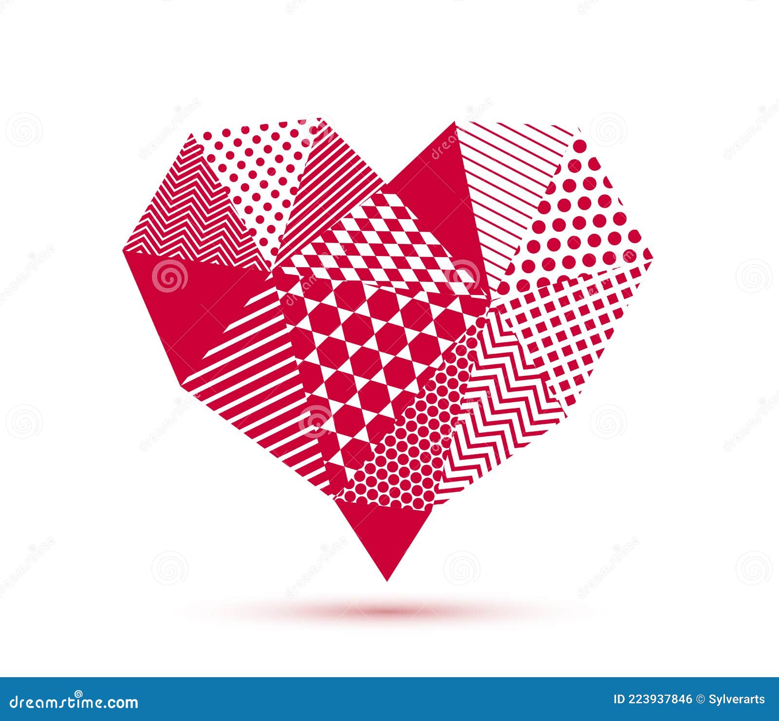 Low Poly Pattern Geometric Heart Vector Icon or Logo, Graphic Design 3d ...