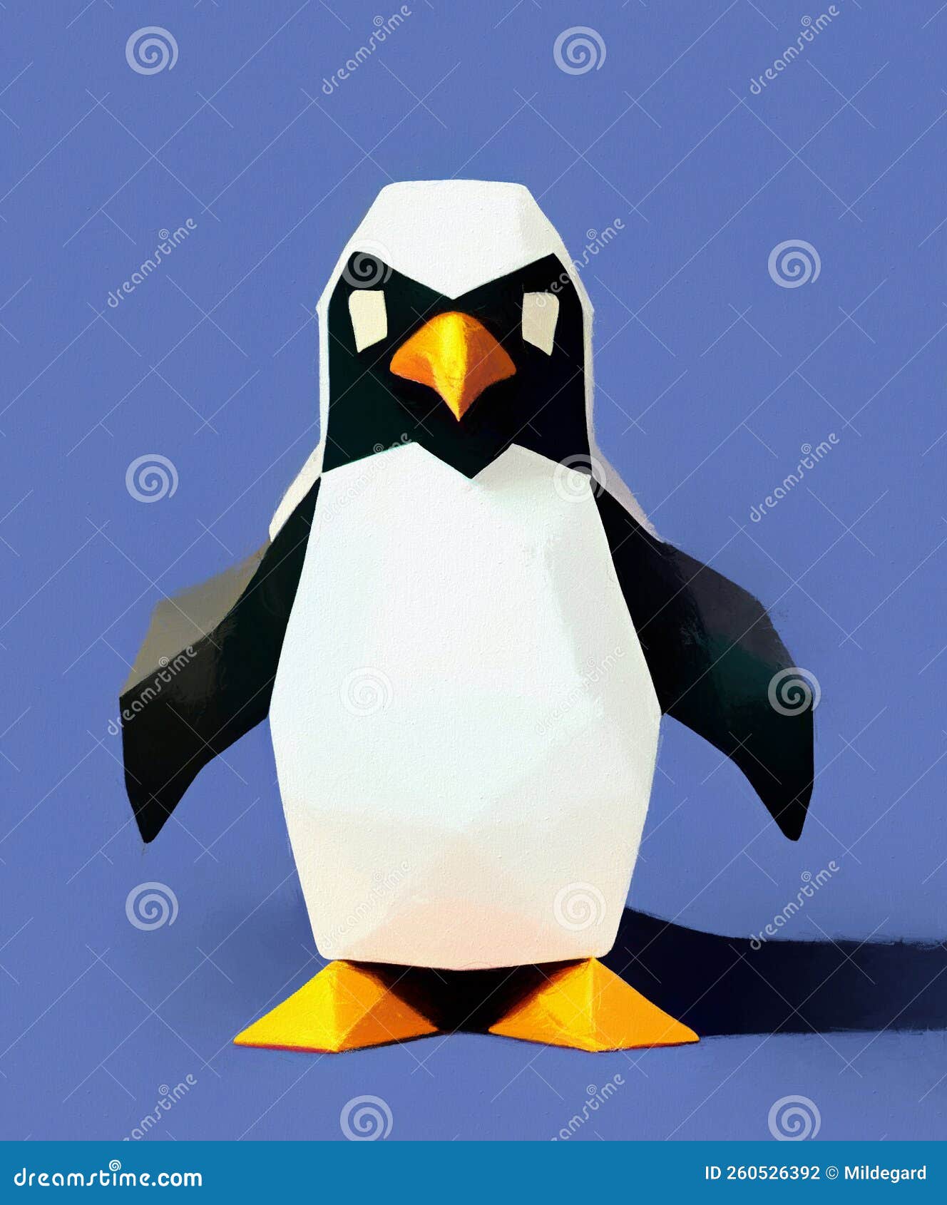Low Poly Penguin - Stylized Digital Art Stock Illustration ...