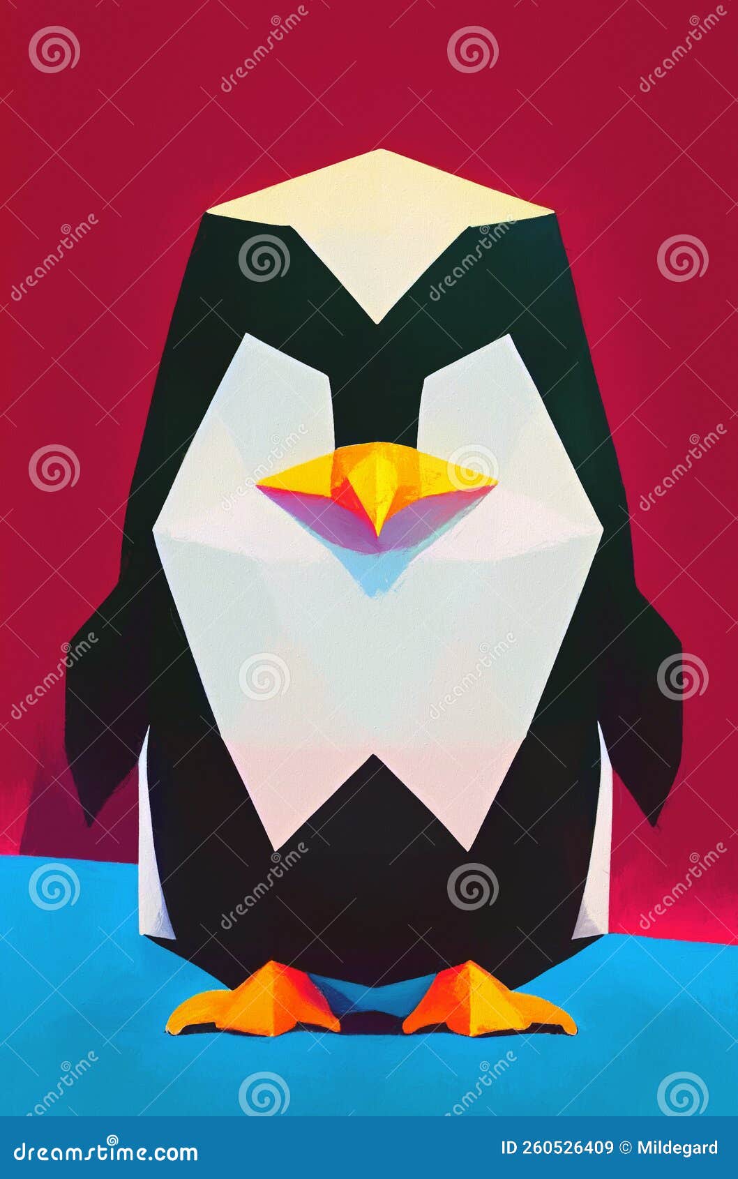 Low Poly Penguin - Stylized Digital Art Stock Illustration ...