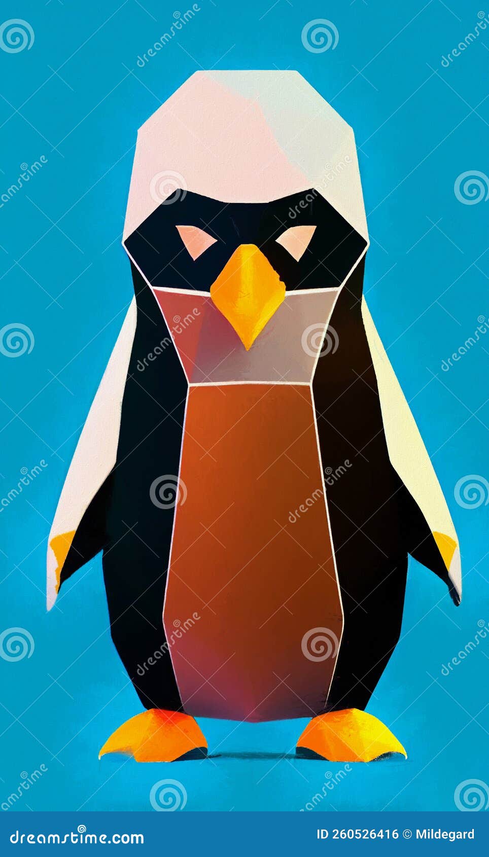 Low Poly Penguin - Stylized Digital Art Stock Illustration ...