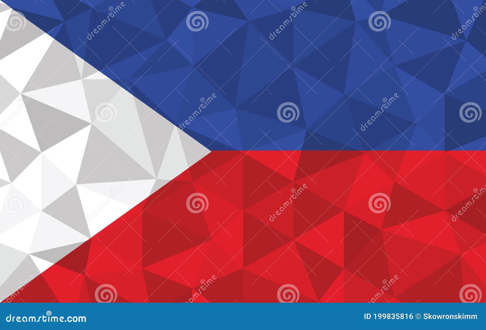 Low Poly Philippines Flag Vector Illustration. Triangular Filipino Flag ...