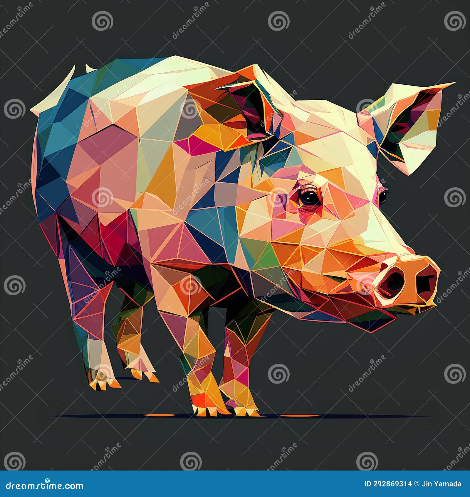 Low Poly Pig. Geometric Polygonal Design. Vector Illustration Stock ...