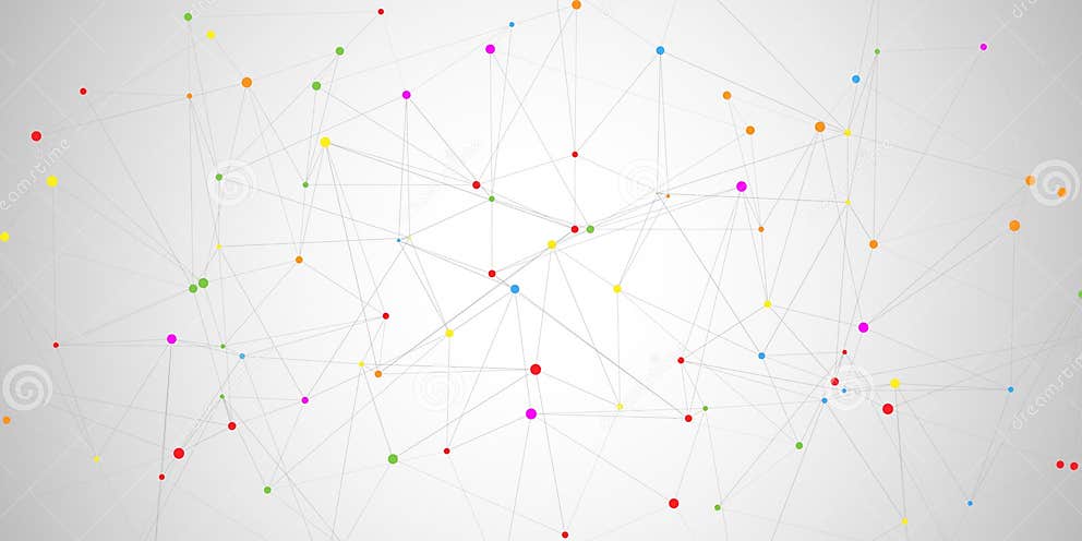 Low Poly Plexus Design Banner with Multi Coloured Dots Stock Vector ...