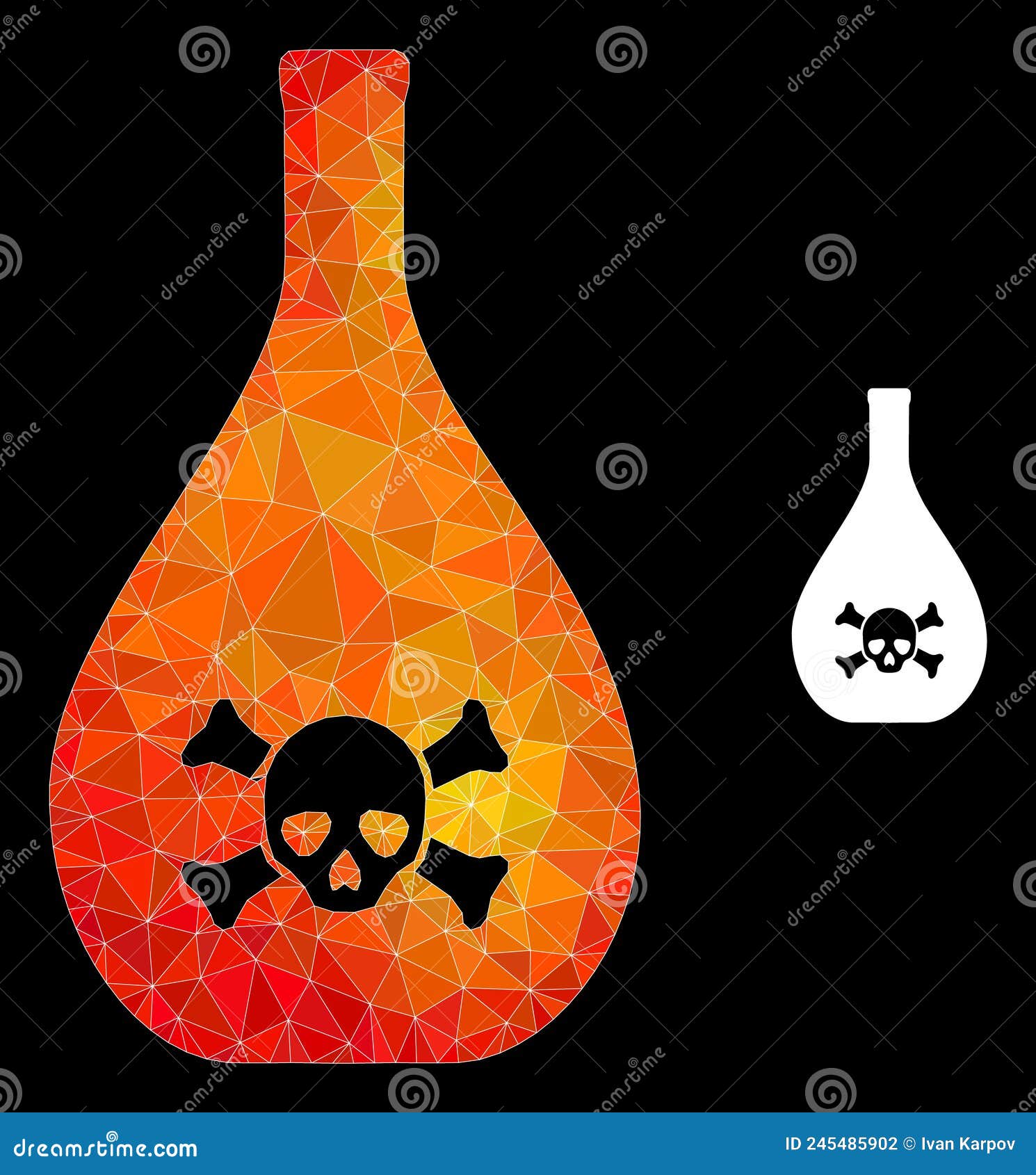 Vector Lowpoly Poison Jug Icon with Flame Gradient Stock Vector ...