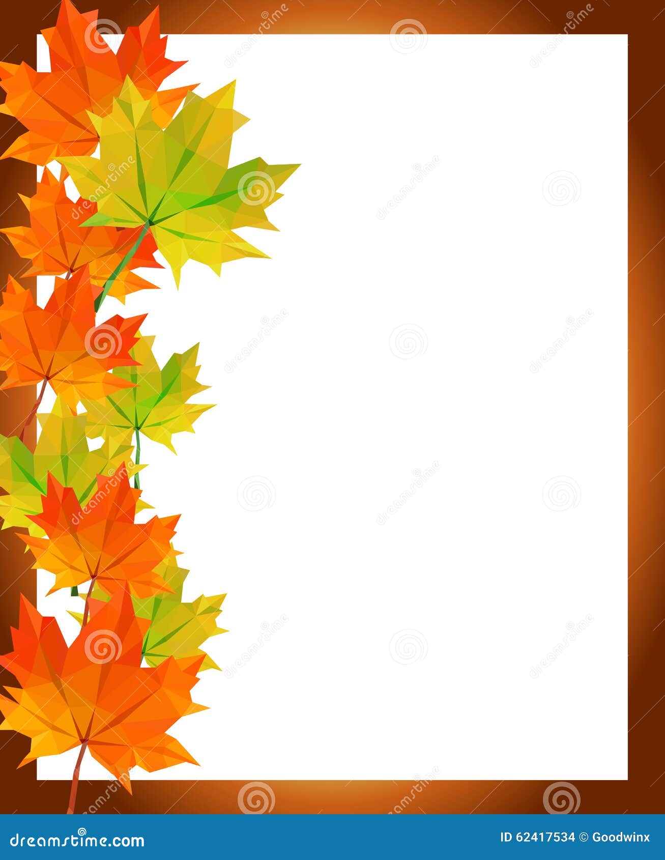 Low-poly Polygon Autumn Maple Leaves Photo Frame Greetings Stock ...