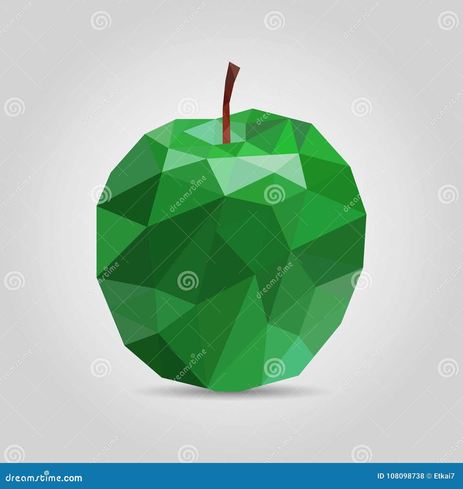 Polygonal Green Apple with Background. Vector Illustration. Free Stock ...