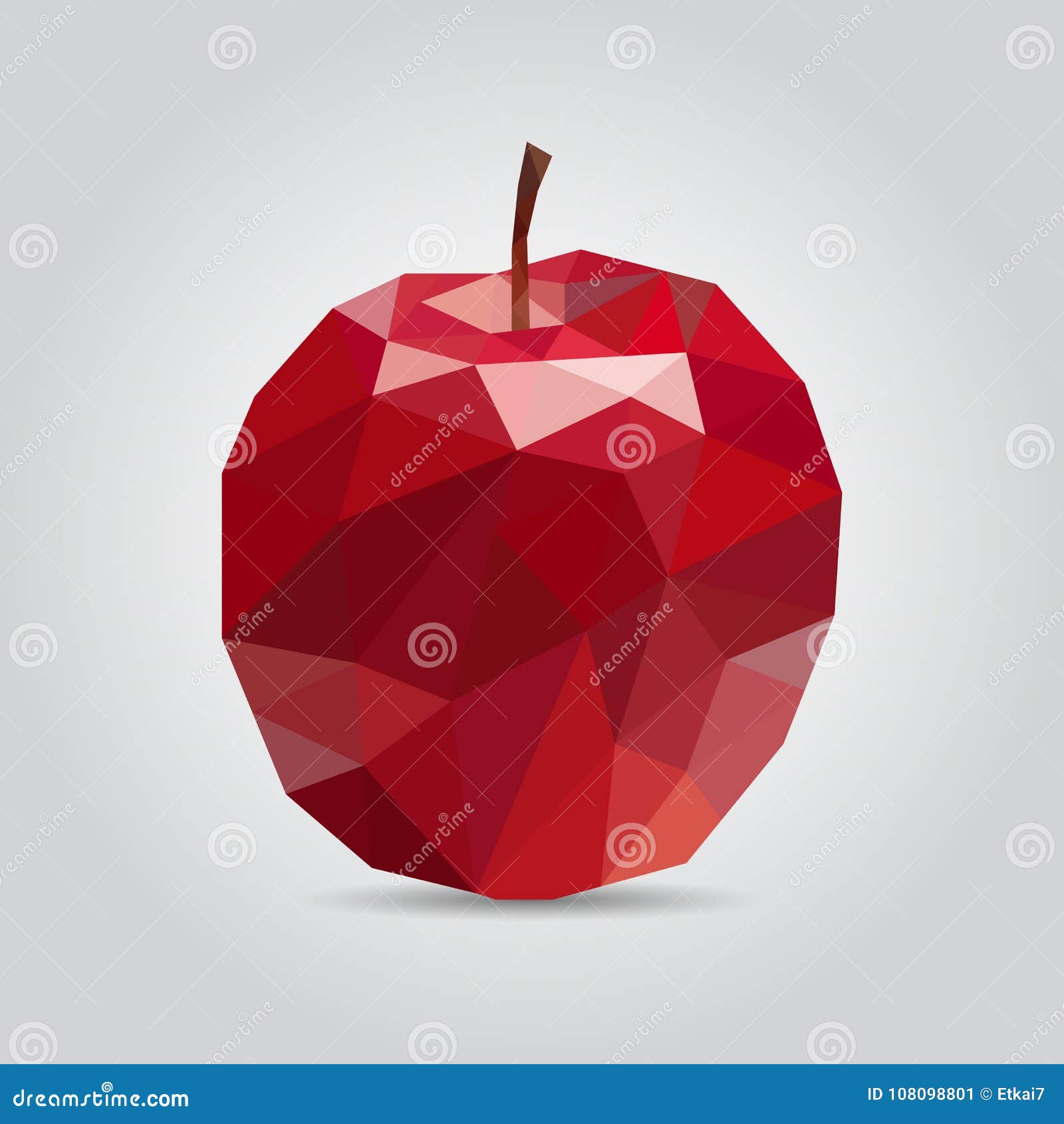 Polygonal Red Apple with Background. Vector Illustration. Stock Vector ...