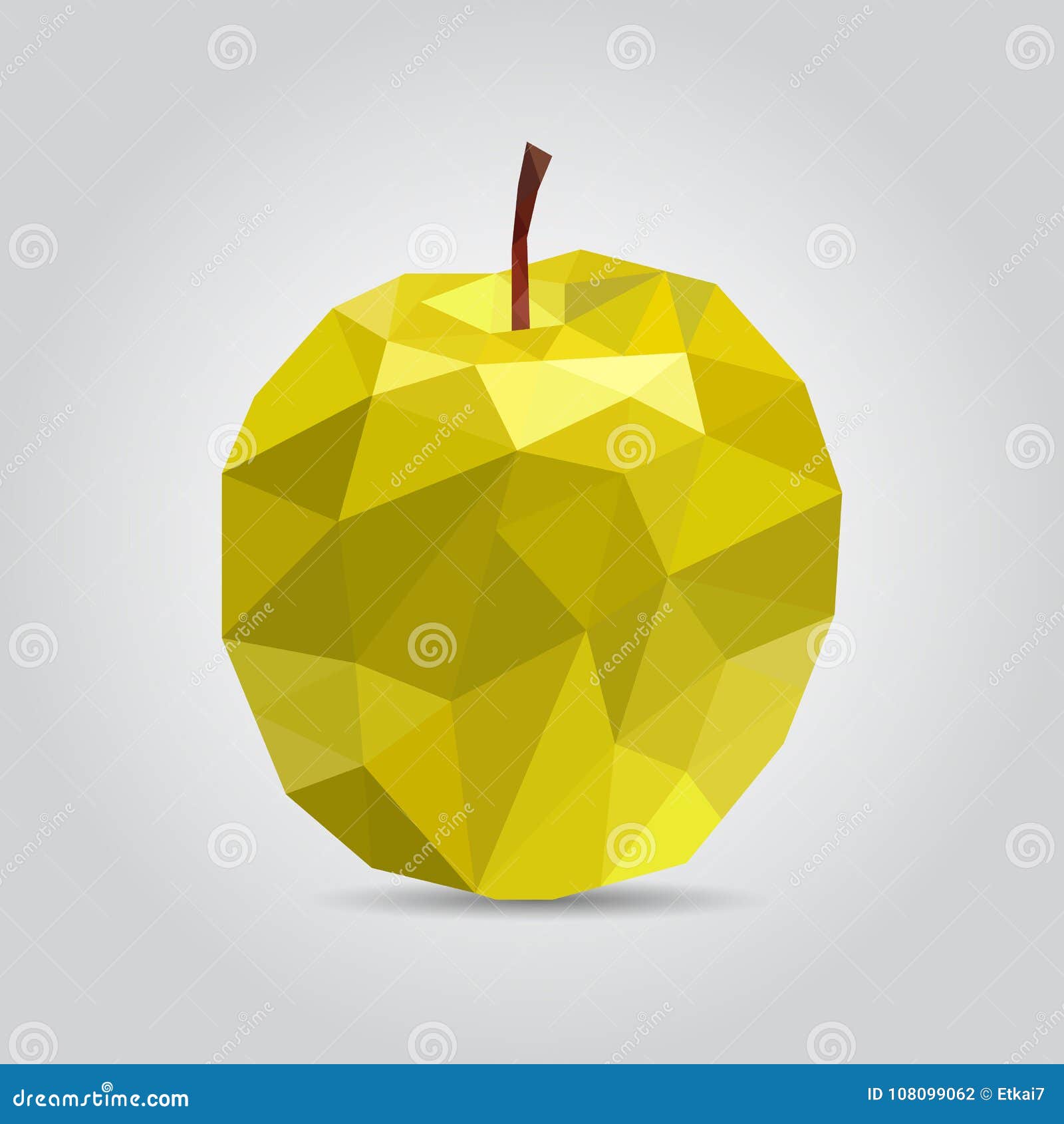 Polygonal Yellow Apple with Background. Vector Illustration. Free ...