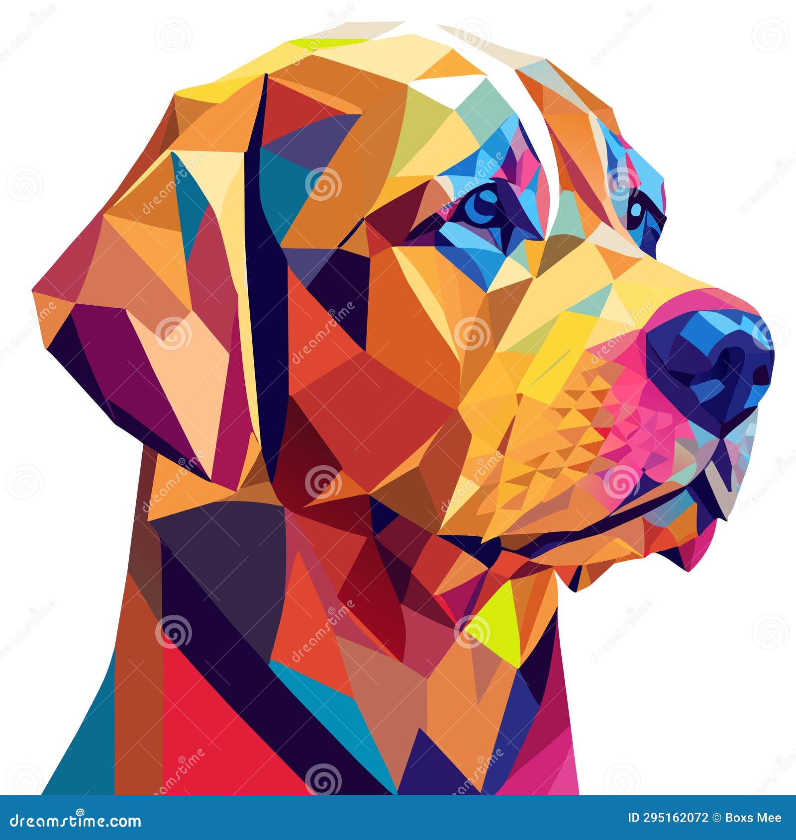 Low Poly Portrait of a Labrador Retriever. Vector Illustration Stock ...