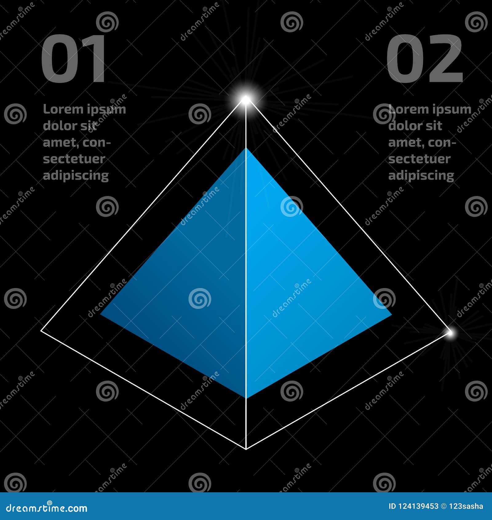 Low Poly Pyramid with the Outline Contour Stock Vector - Illustration ...