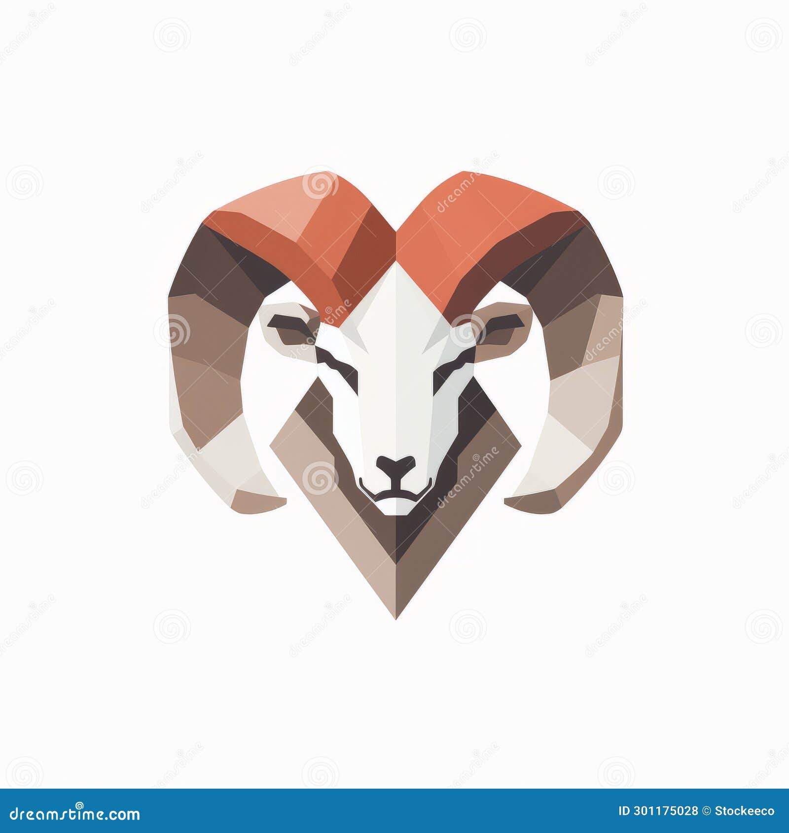 Low Poly Ram Head: Bold Graphic Design with Abstract Minimalism Stock ...