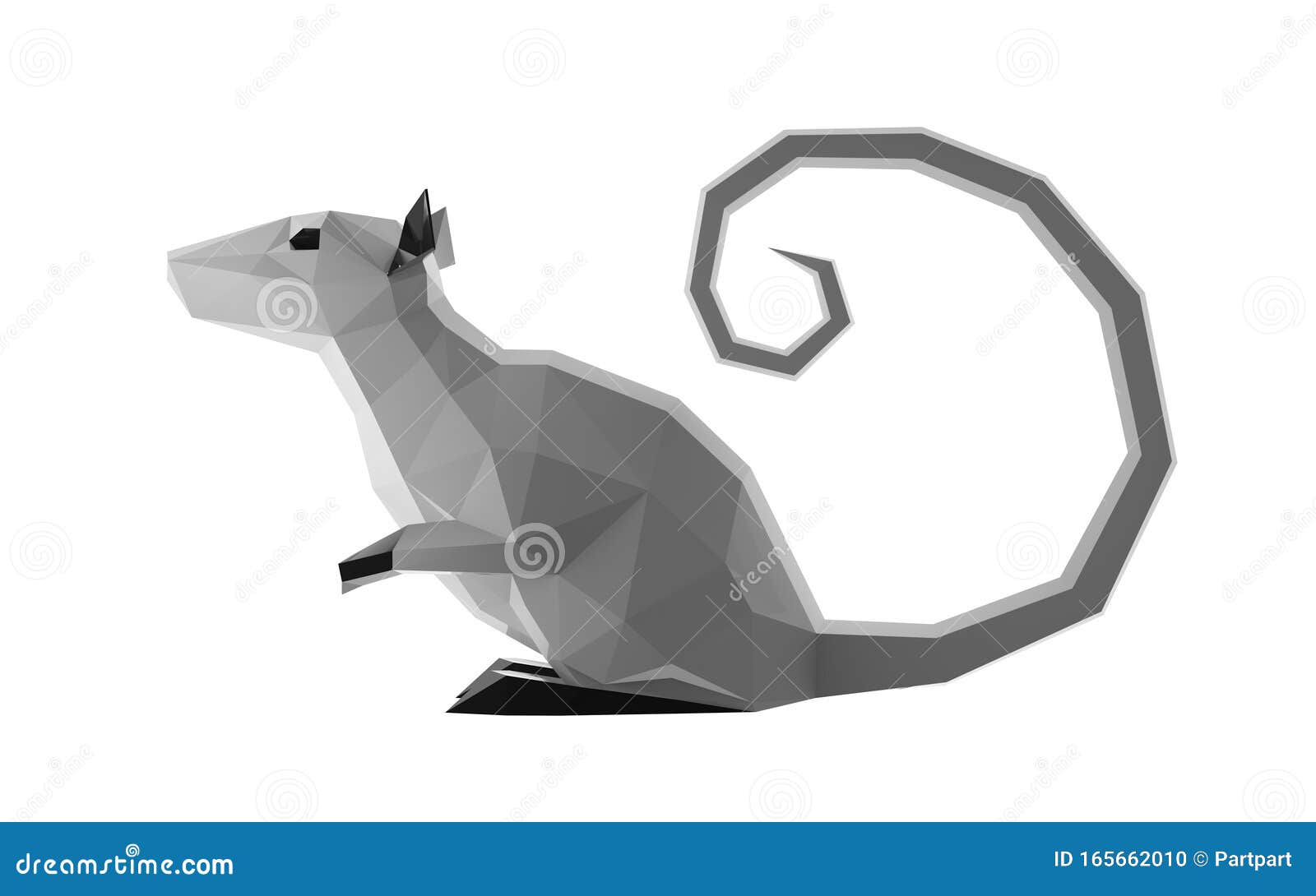 Low Poly Rat Model Isolated on White Background Stock Illustration ...