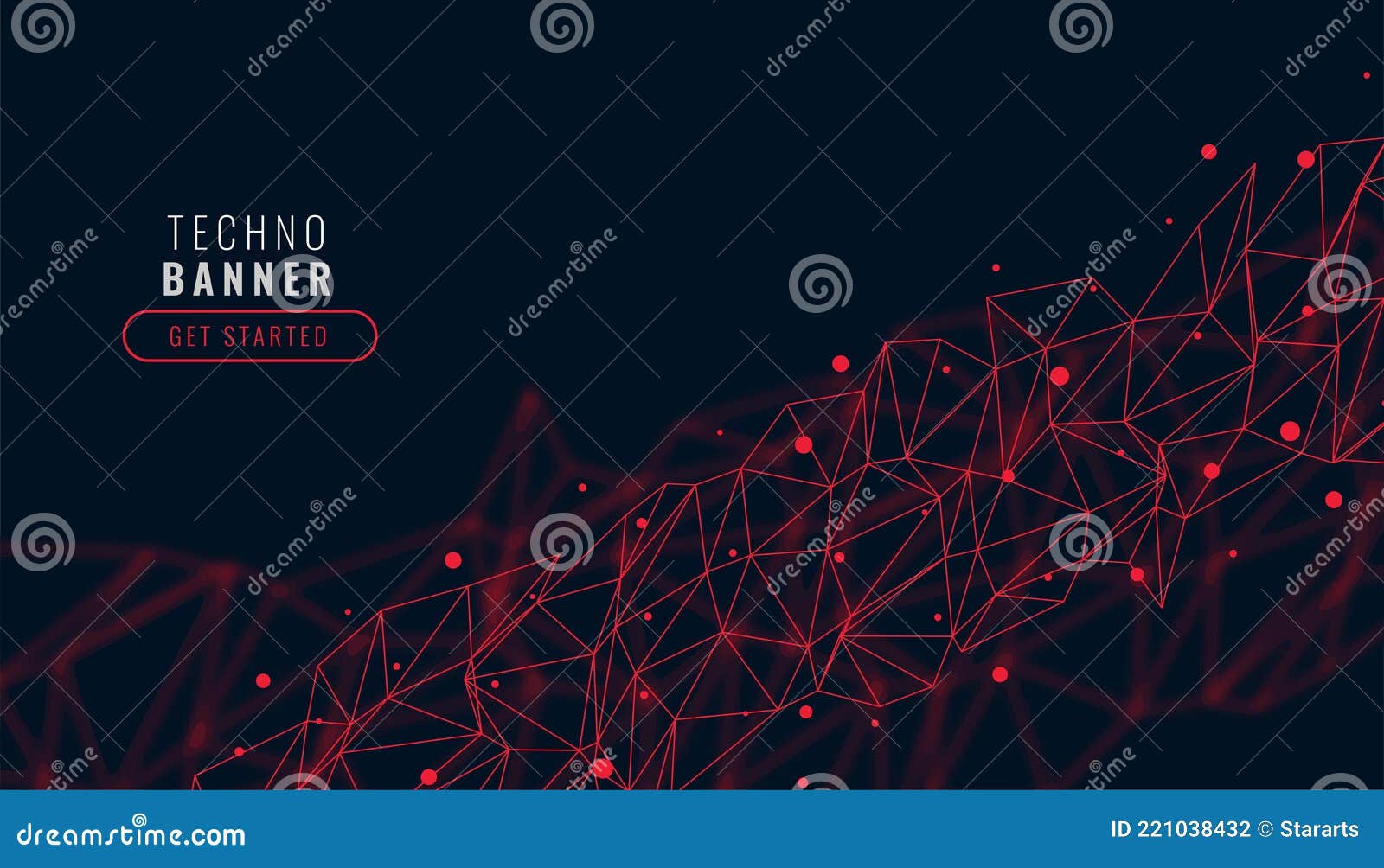 Low Poly Red Abstract Network Connection Background Stock Vector ...