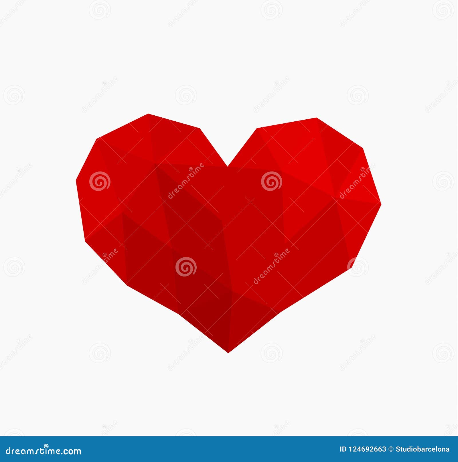 Low poly heart stock vector. Illustration of icon, card - 124692663
