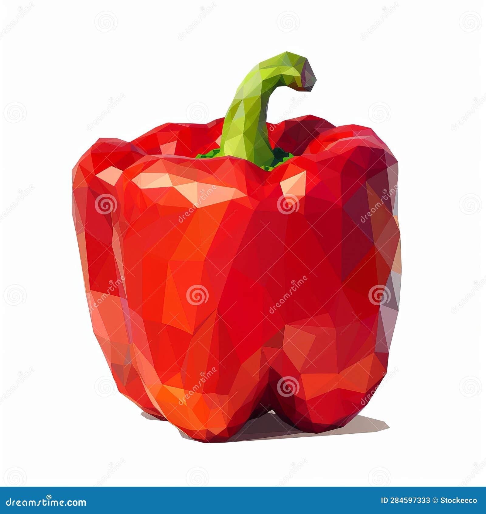 Low Poly Red Pepper: a Vibrant and Recycled Design Stock Illustration ...