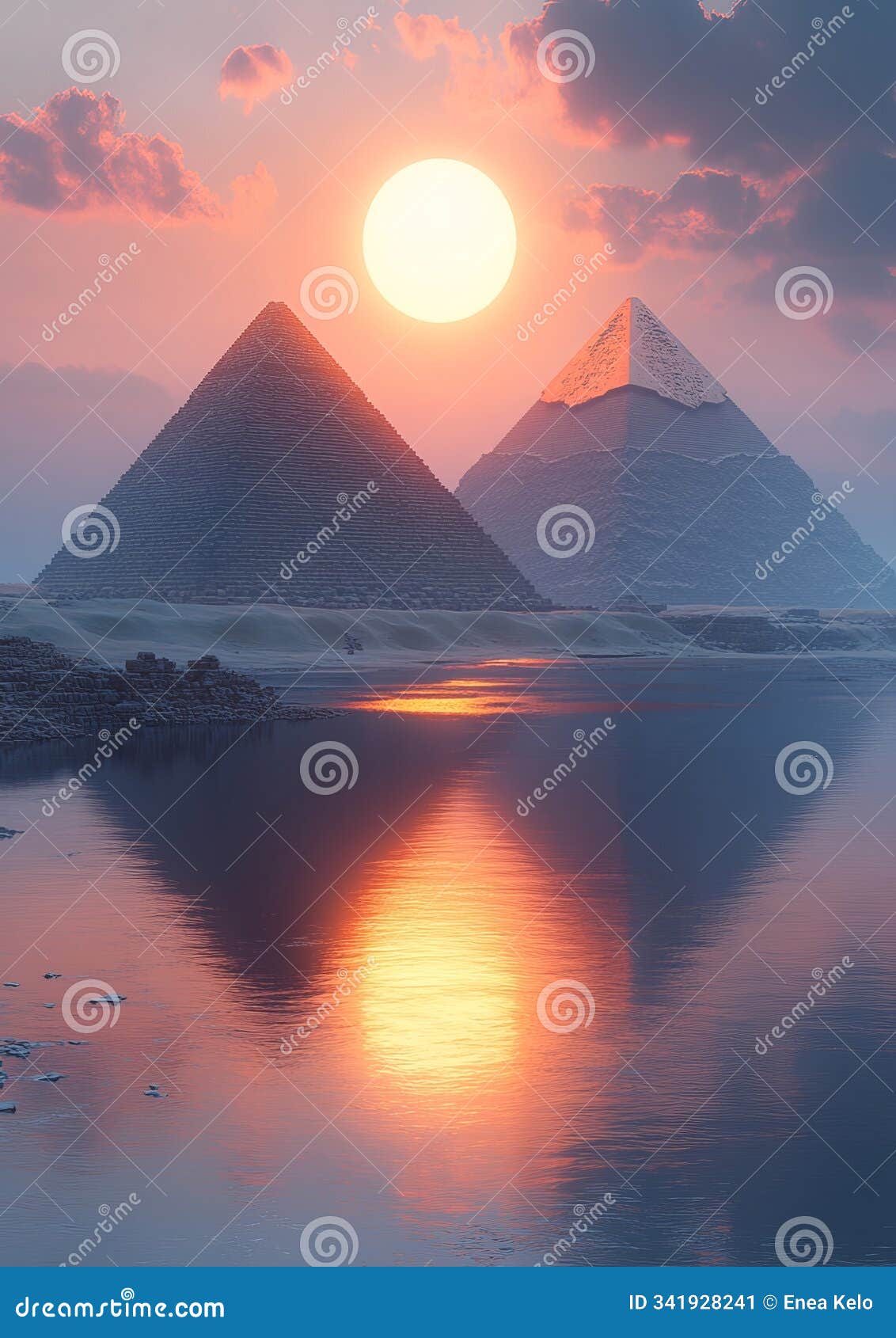 A Low-poly Rendition of the Pyramids of Giza Stock Illustration ...