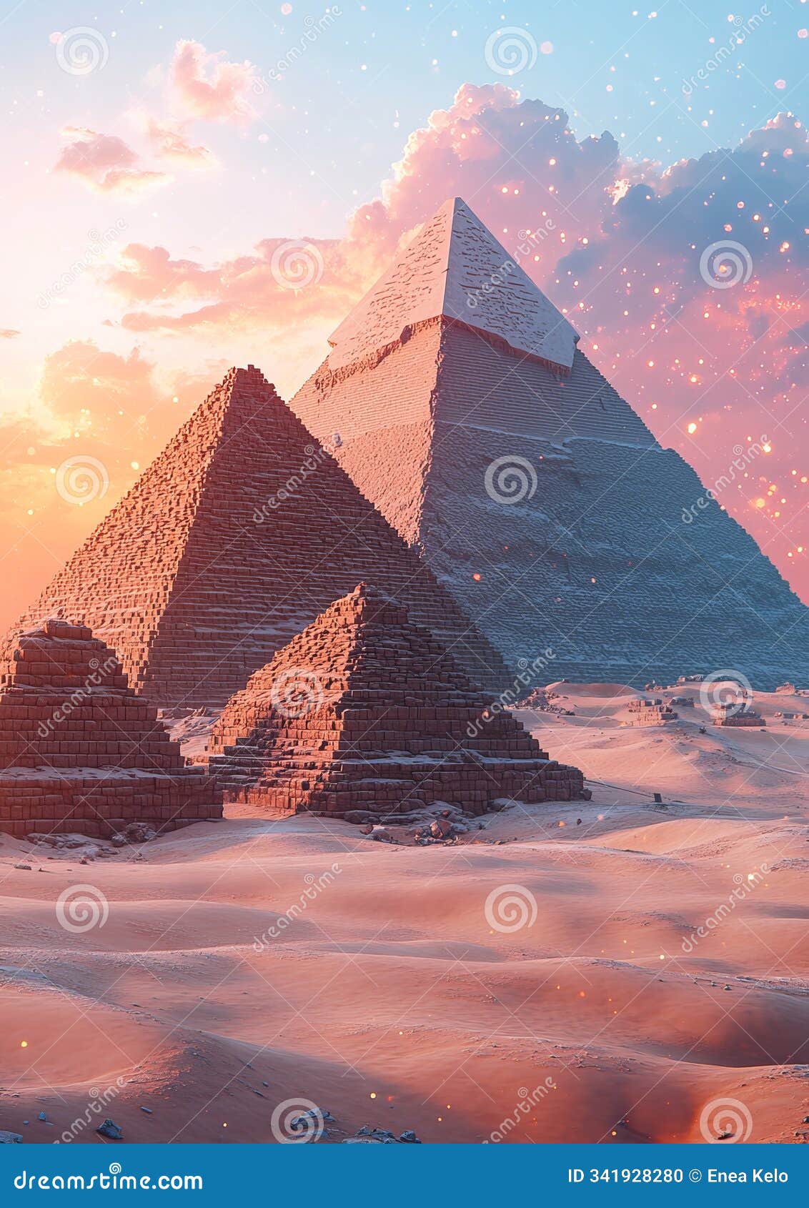 A Low-poly Rendition of the Pyramids of Giza Stock Illustration ...