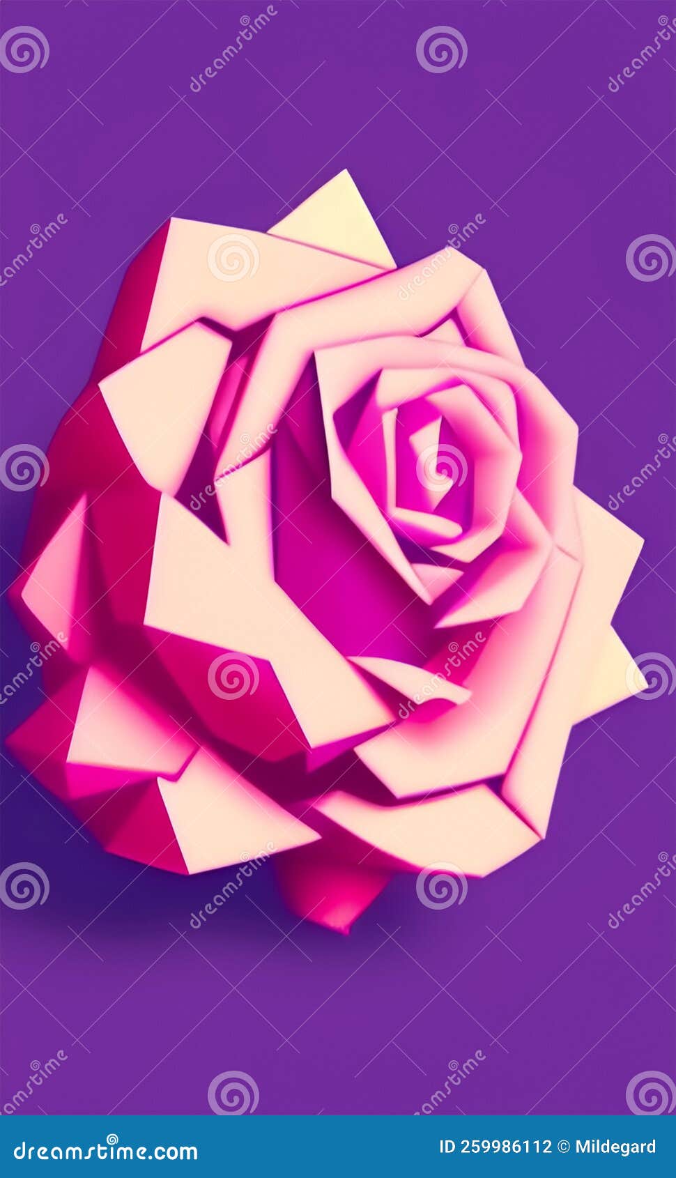 Low Poly Rose - Stylized Digital Art Stock Illustration - Illustration ...