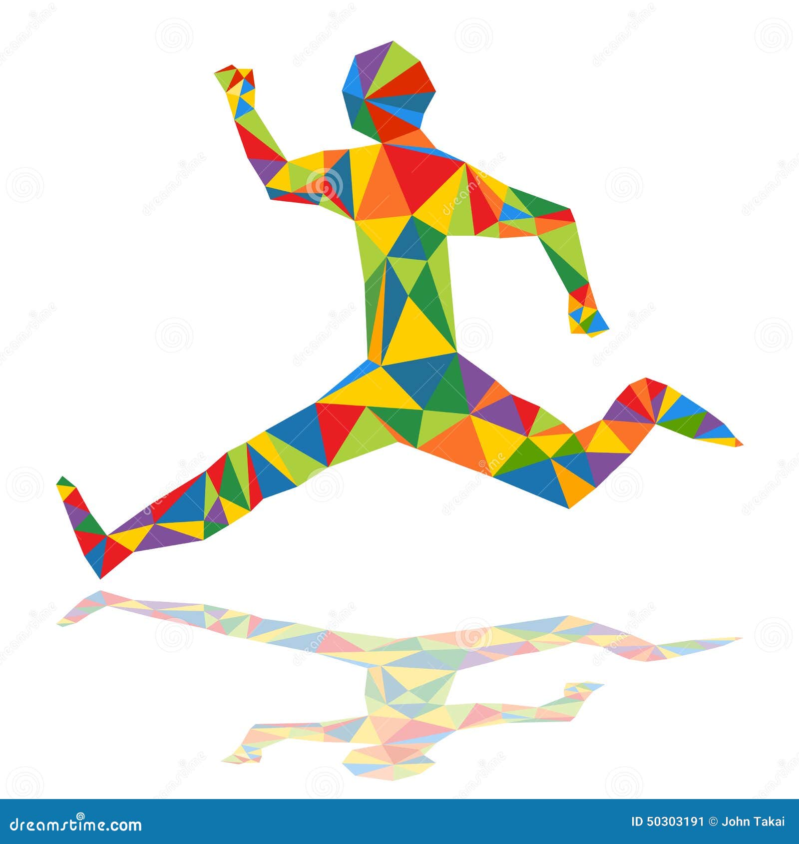 Low Poly Runner Icon stock vector. Illustration of background - 50303191