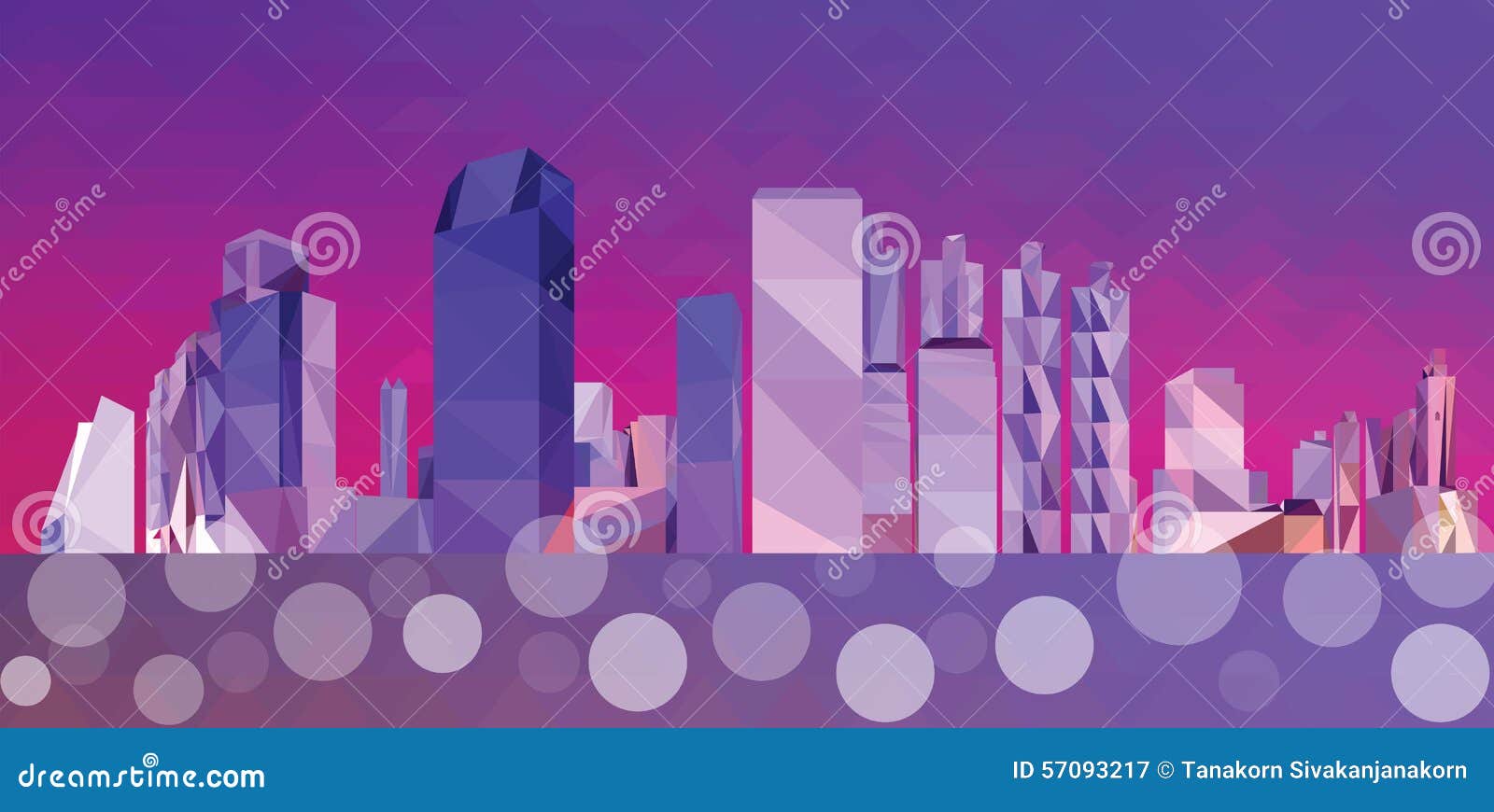 Low Poly Sea Sunset in the City Art Background Stock Illustration ...