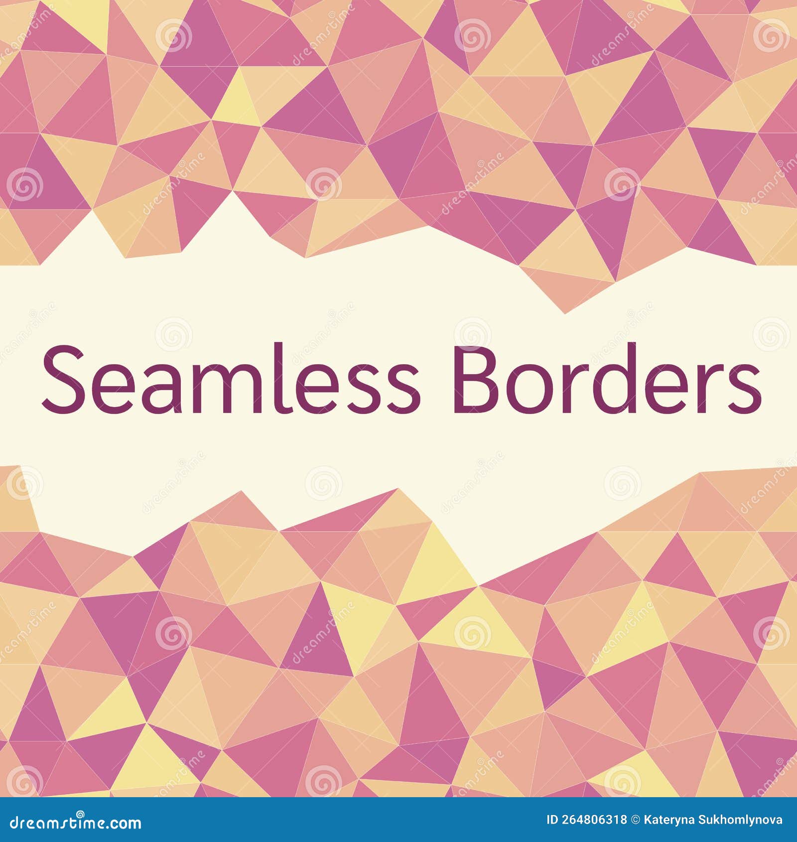 Low Poly Seamless Vector Borders with 10 Shades of Warm Pink and Yellow ... Low Poly Seamless Vector Borders with 10 Shades of Warm Pink and Yellow ...