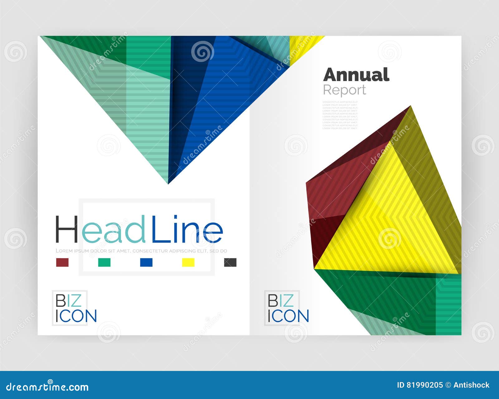 Low Poly Shapes Design for Business Brochure Template Stock Vector ...