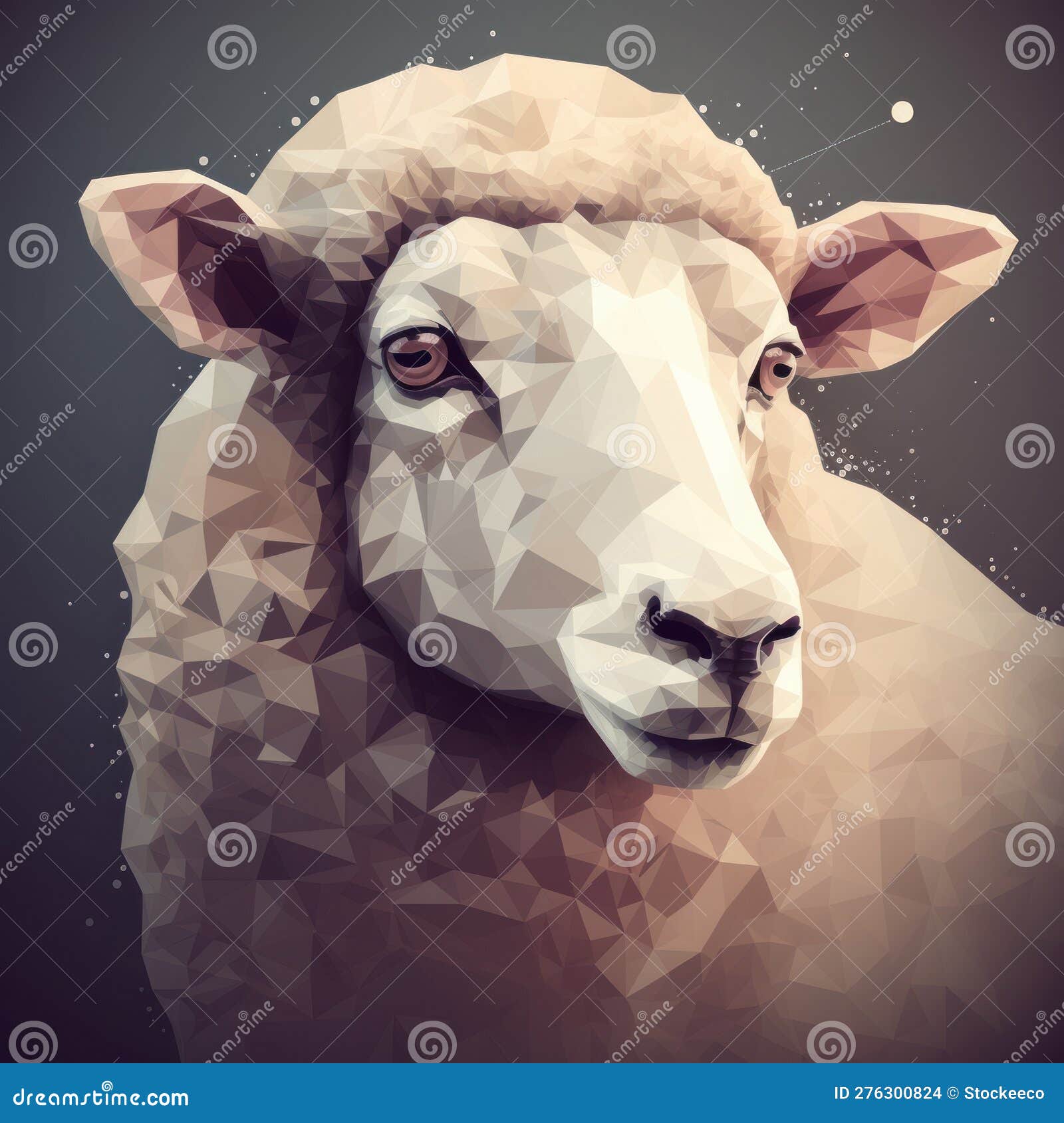 Sheep Portrait. Vector Illustrated Portrait Of Ram Or Sheep ...