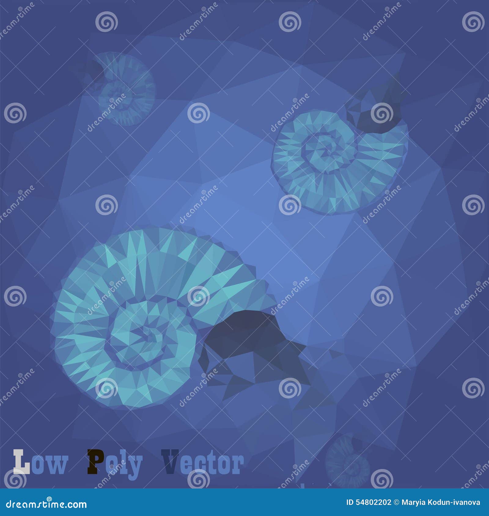 Low Poly Shell Nautilus in Ocean Stock Vector - Illustration of volume ...