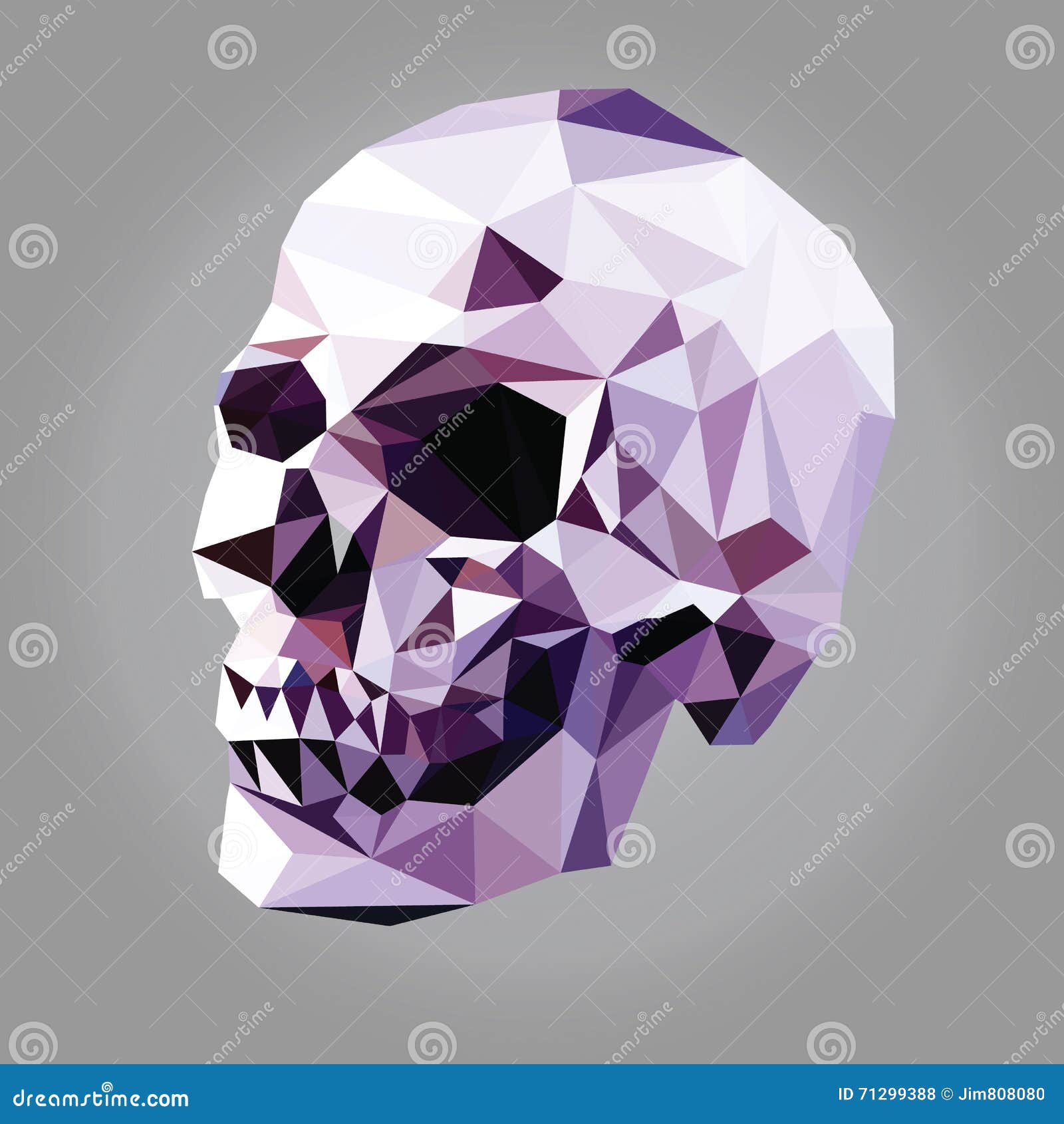 Low poly skull stock illustration. Illustration of polygonal - 71299388