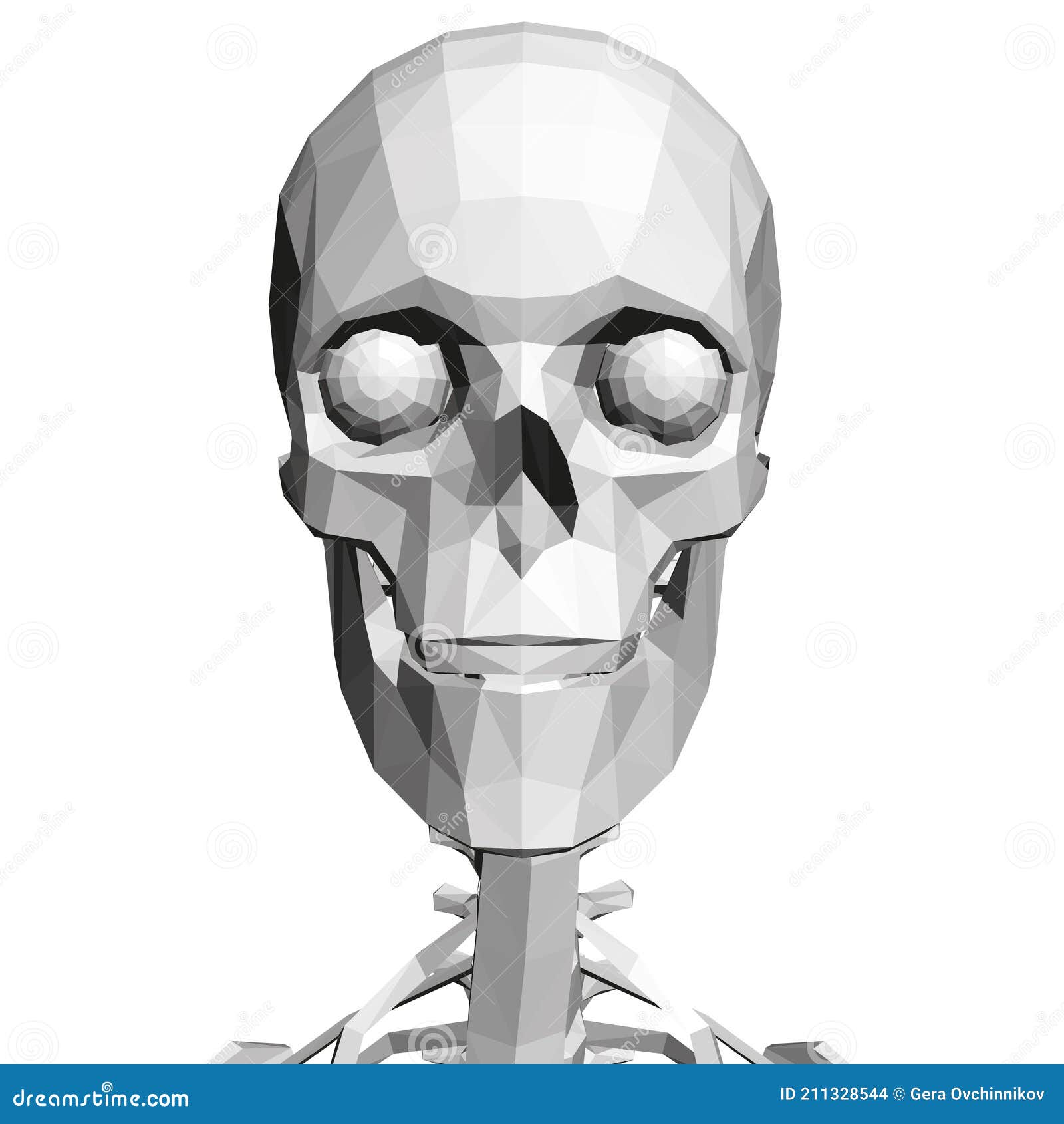 Low Poly Skull In 3d Realistic Render Look Royalty-Free Stock Photo ...