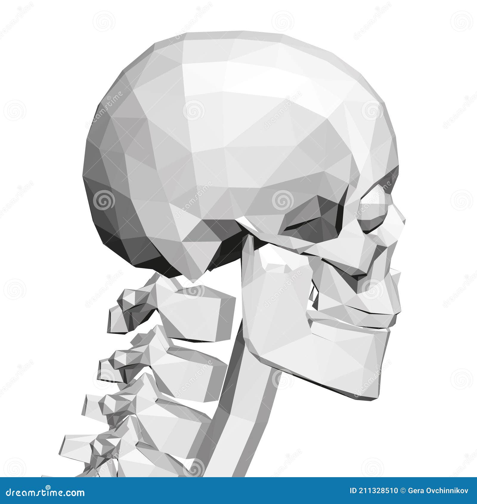 Low Poly Skull In 3d Realistic Render Look Royalty-Free Stock Photo ...
