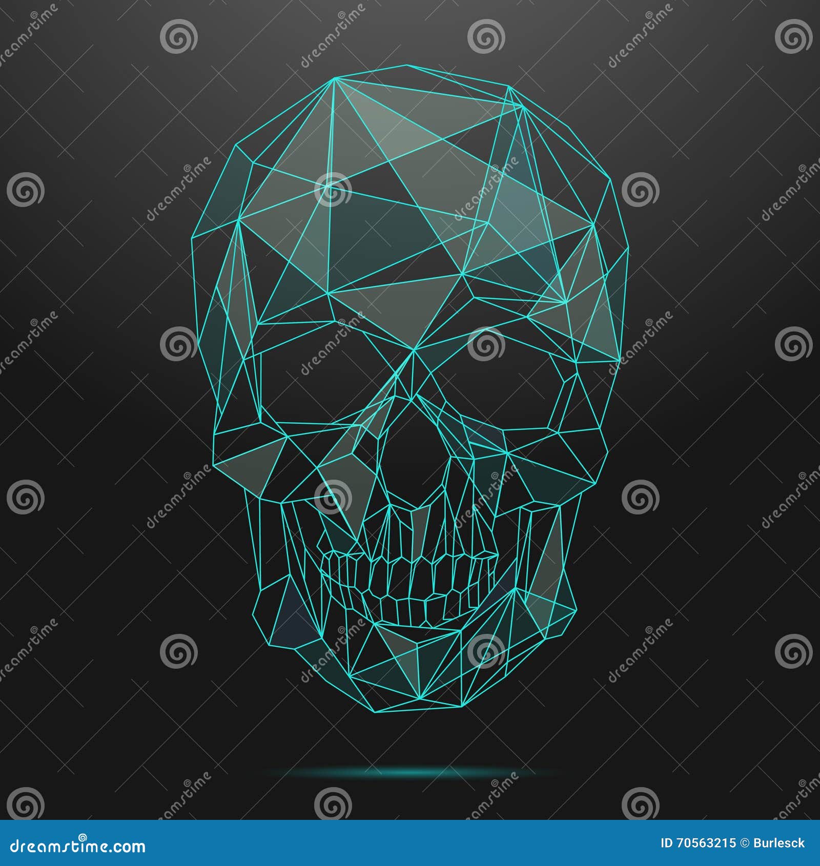 Low Poly Skull. Thin Line Skull Vector Stock Vector - Illustration of ...