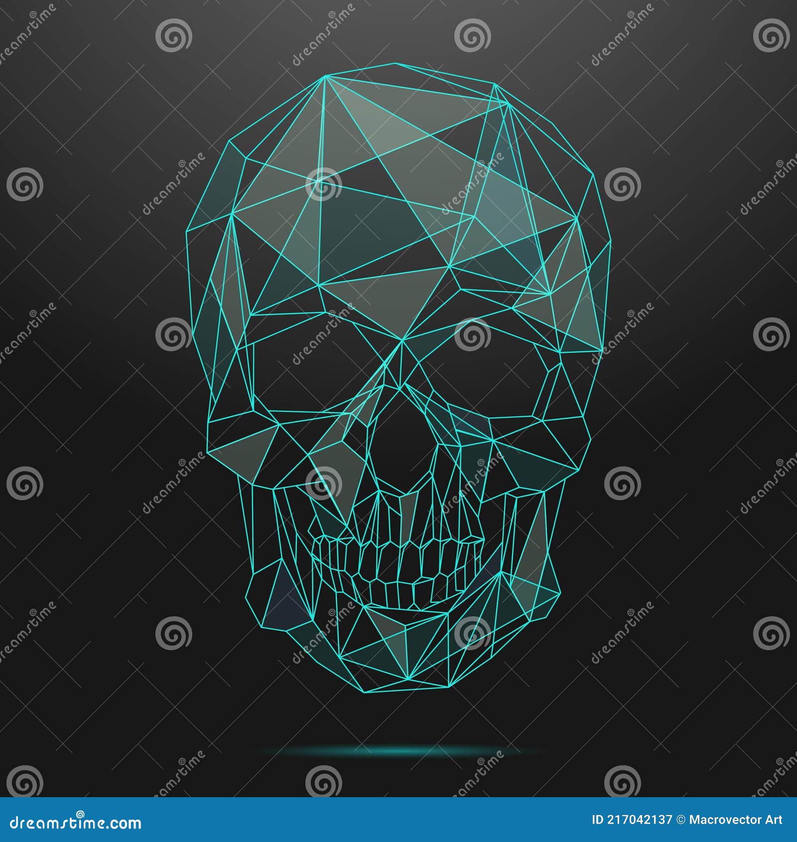 Low Poly Skull Geometric Illustration On Black Background Stock ...