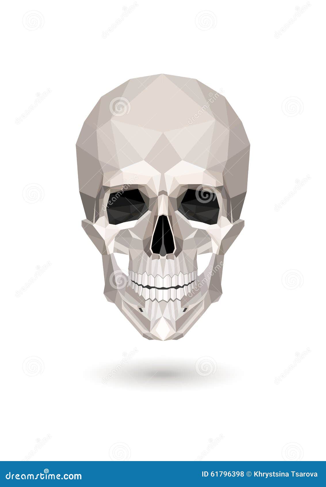 Low poly skull stock vector. Illustration of artwork - 61796398