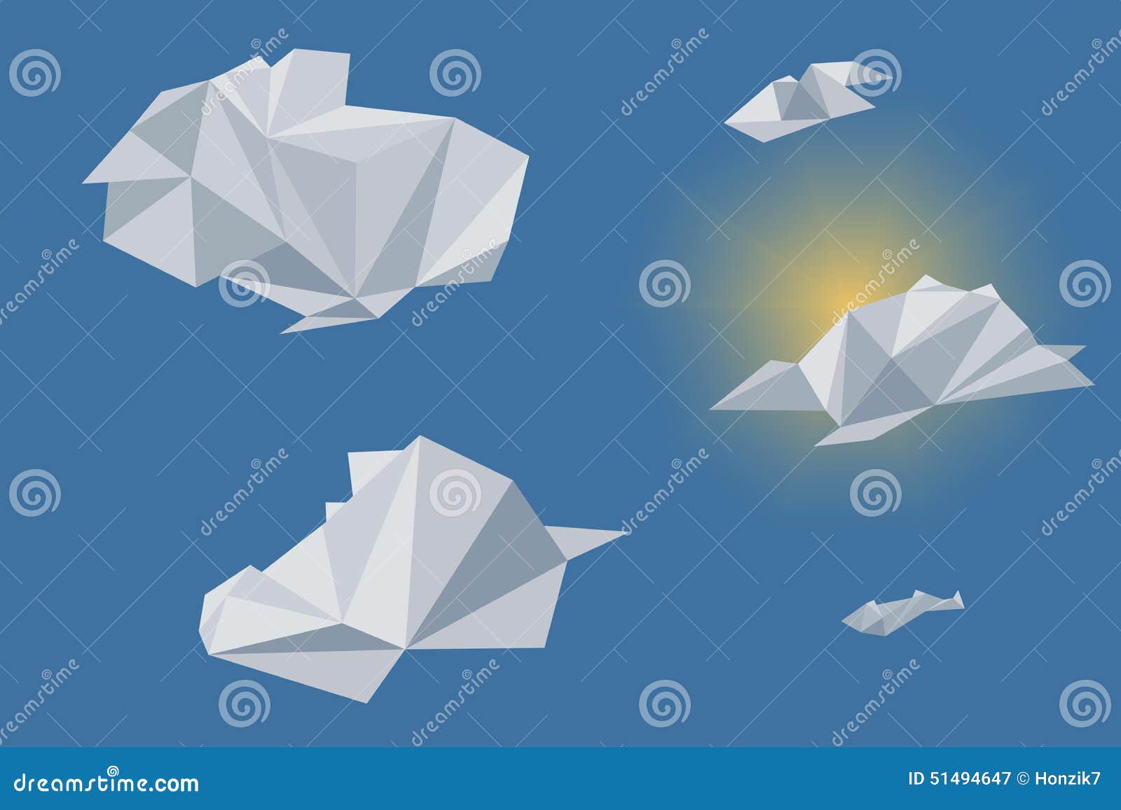 Low poly sky and clouds stock vector. Illustration of clouds - 51494647
