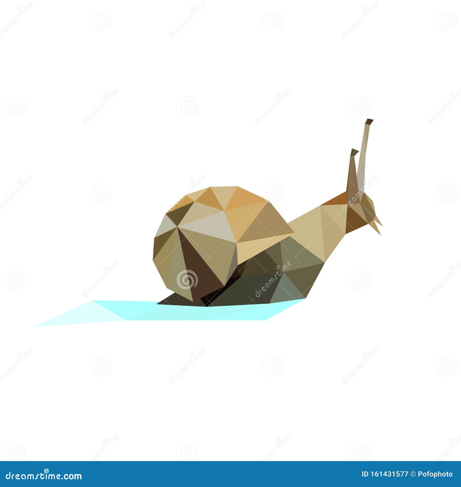 Low Poly Snail stock vector. Illustration of snail, element - 161431577