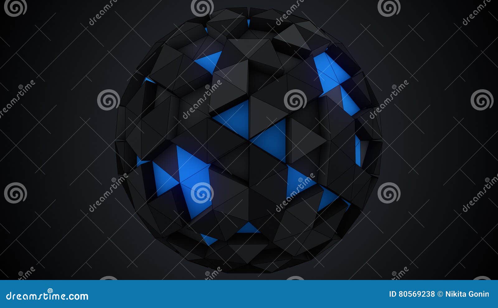 Low Poly Sphere. Abstract 3d Render Illustration Stock Illustration ...