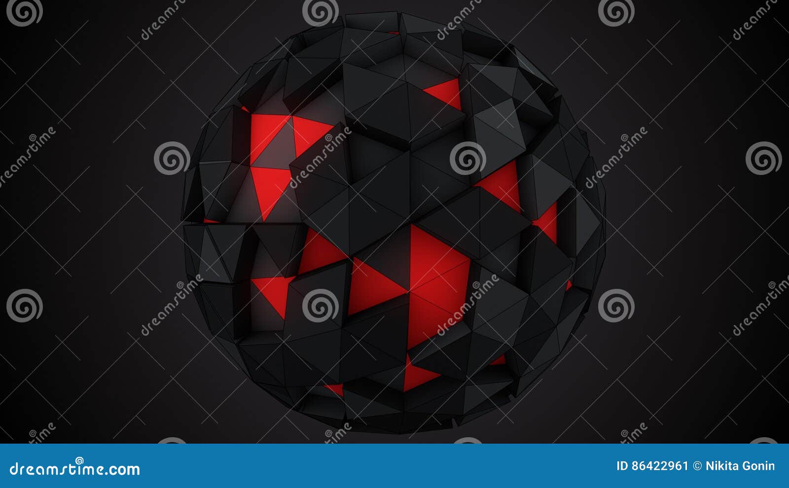 Low Poly Sphere. Abstract 3d Render Illustration Stock Illustration ...