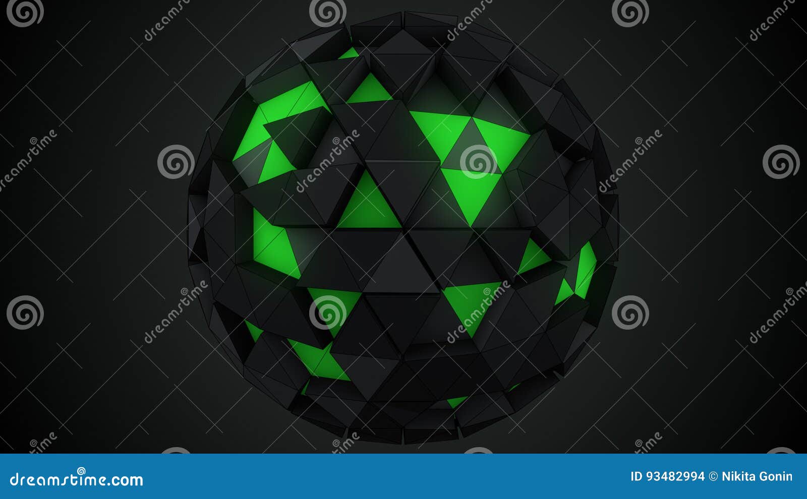 Low Poly Sphere. Abstract 3d Render Illustration Stock Illustration ...