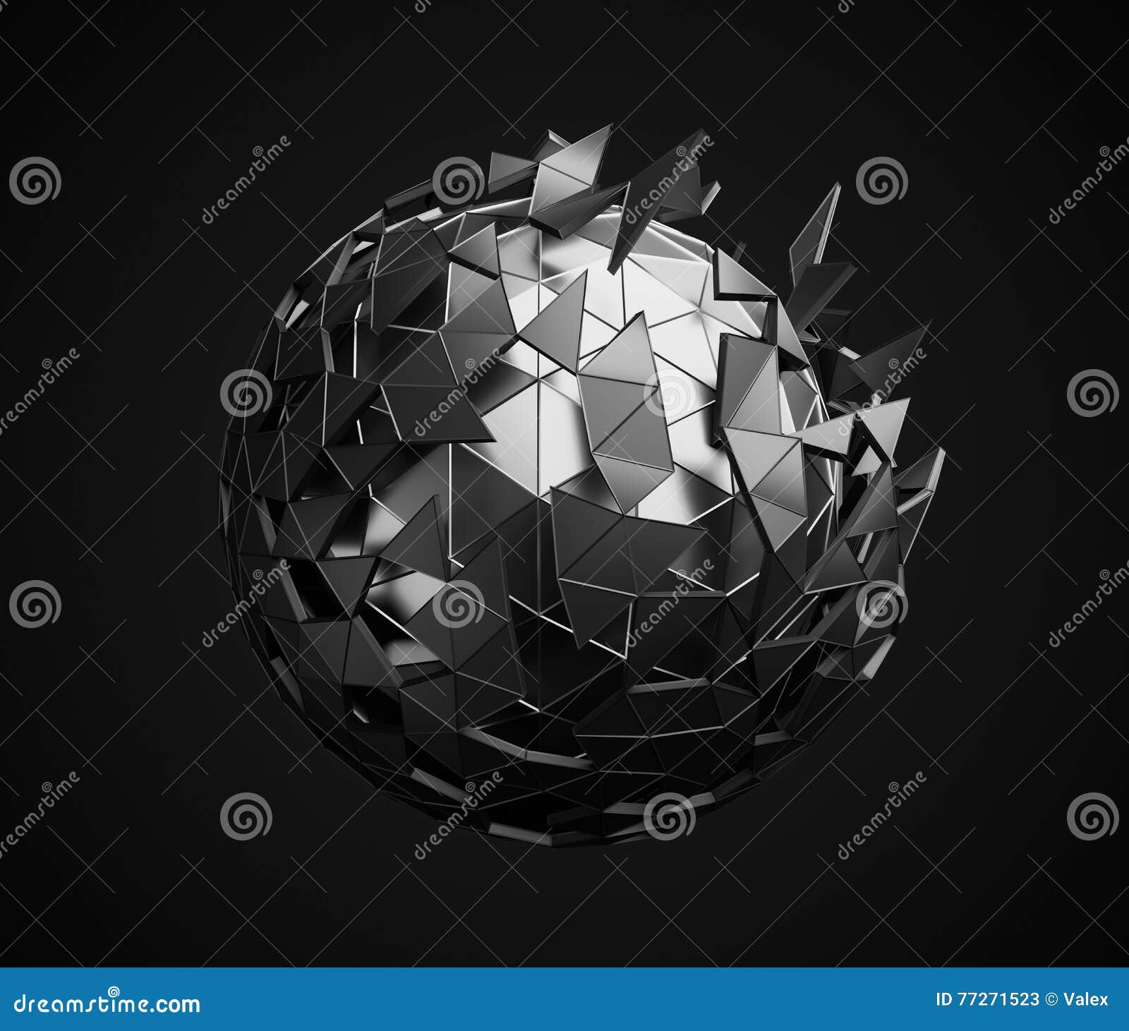 Low Poly Sphere with Chaotic Structure. Stock Illustration ...