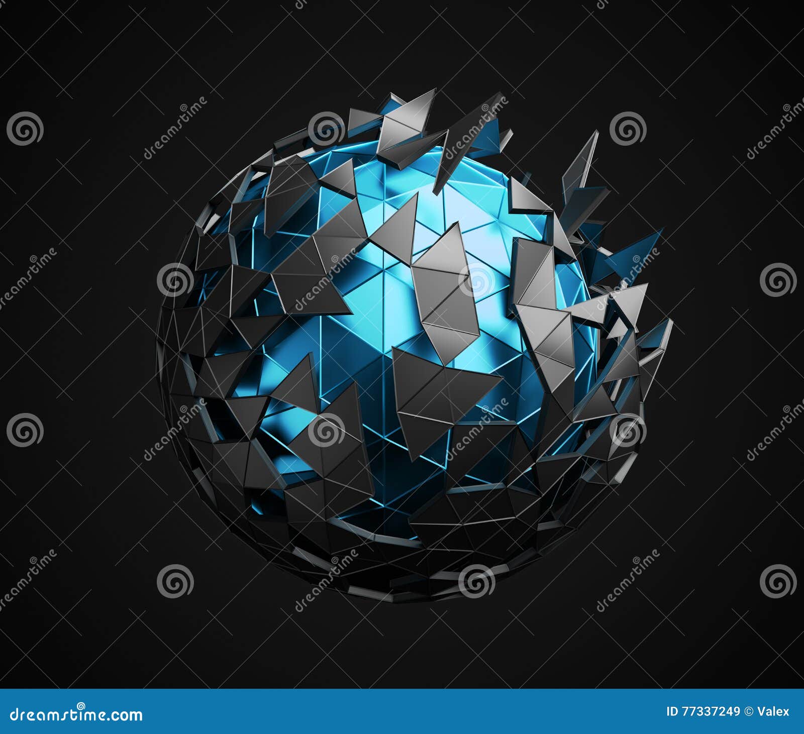 Low Poly Sphere with Chaotic Structure. Stock Illustration ...